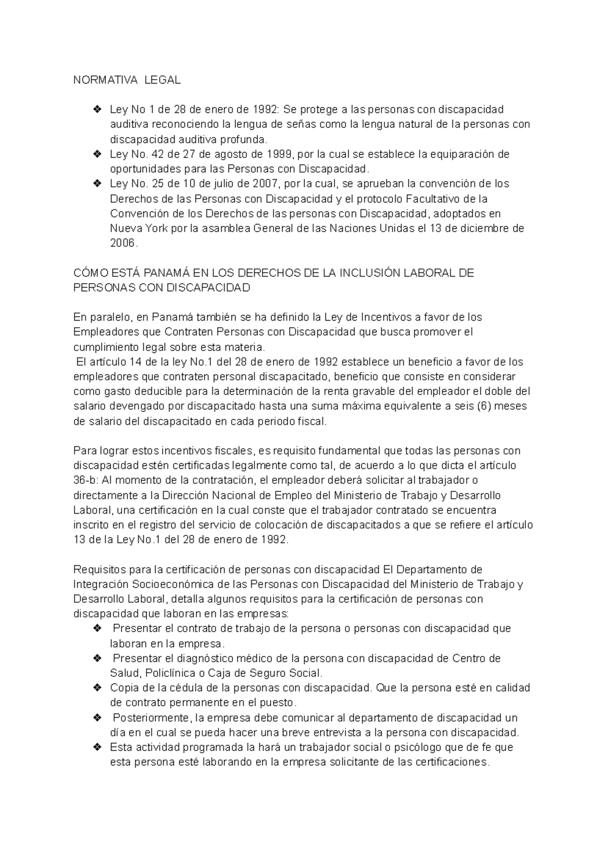 Normativa Legal - ddkknffkdk - NORMATIVA LEGAL Ley No 1 de 28 de enero ...