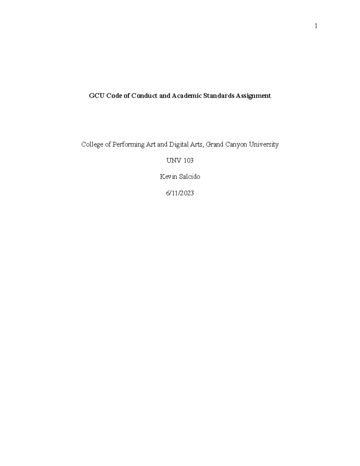 GCU CODE OF Conduct Essay - GCU Code of Conduct and Academic Standards ...