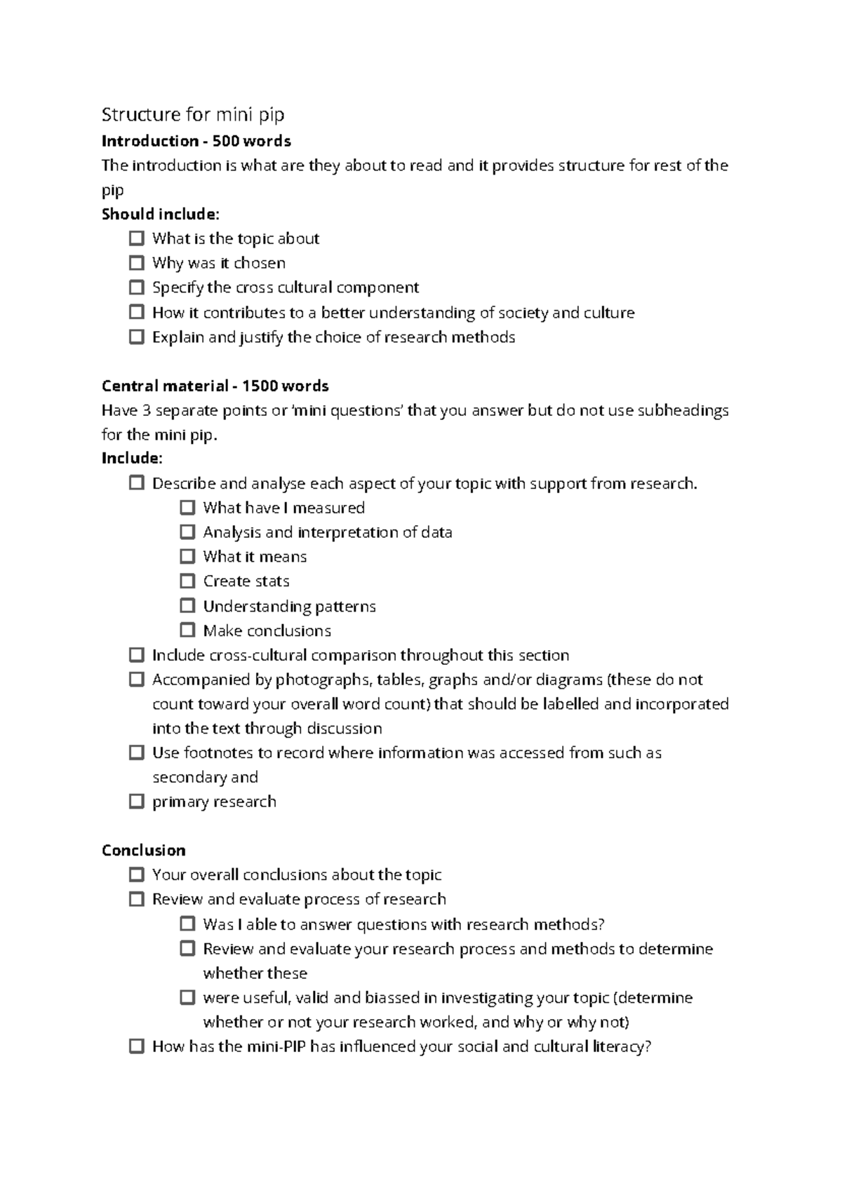 Structure for mini pip - Structure for mini pip Introduction - 500 ...
