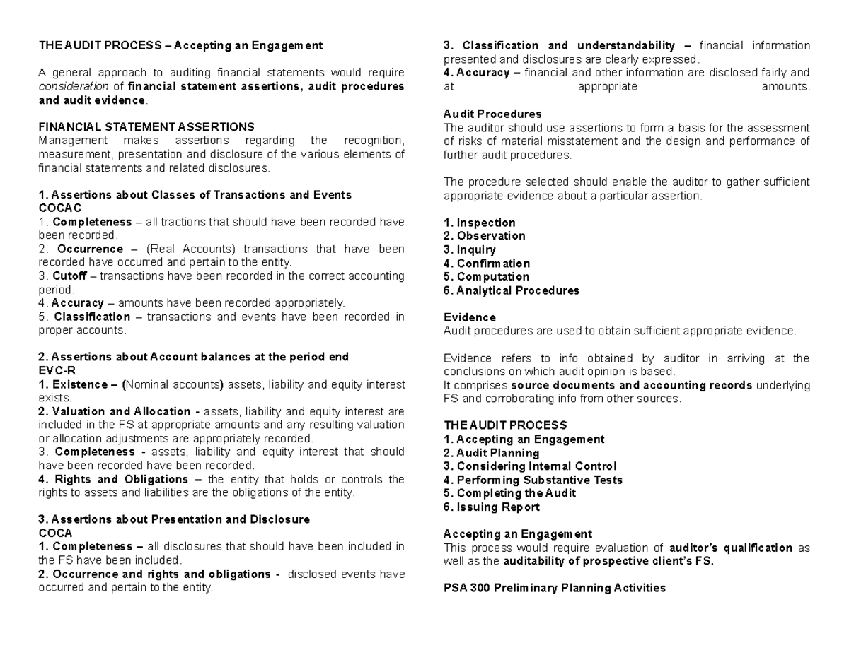 Accepting-an-Engagement - THE AUDIT PROCESS – Accepting an Engagement A ...