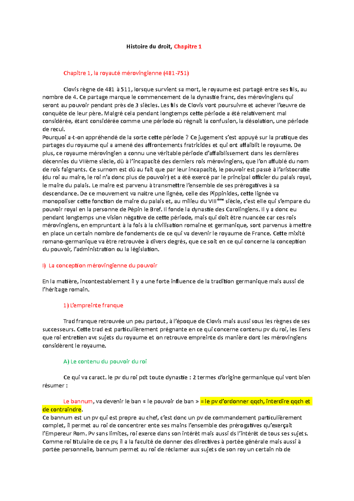Histoire du droit chapitre 1 les mérov - Histoire du droit, Chapitre 1 Chapitre 1, la royauté ...