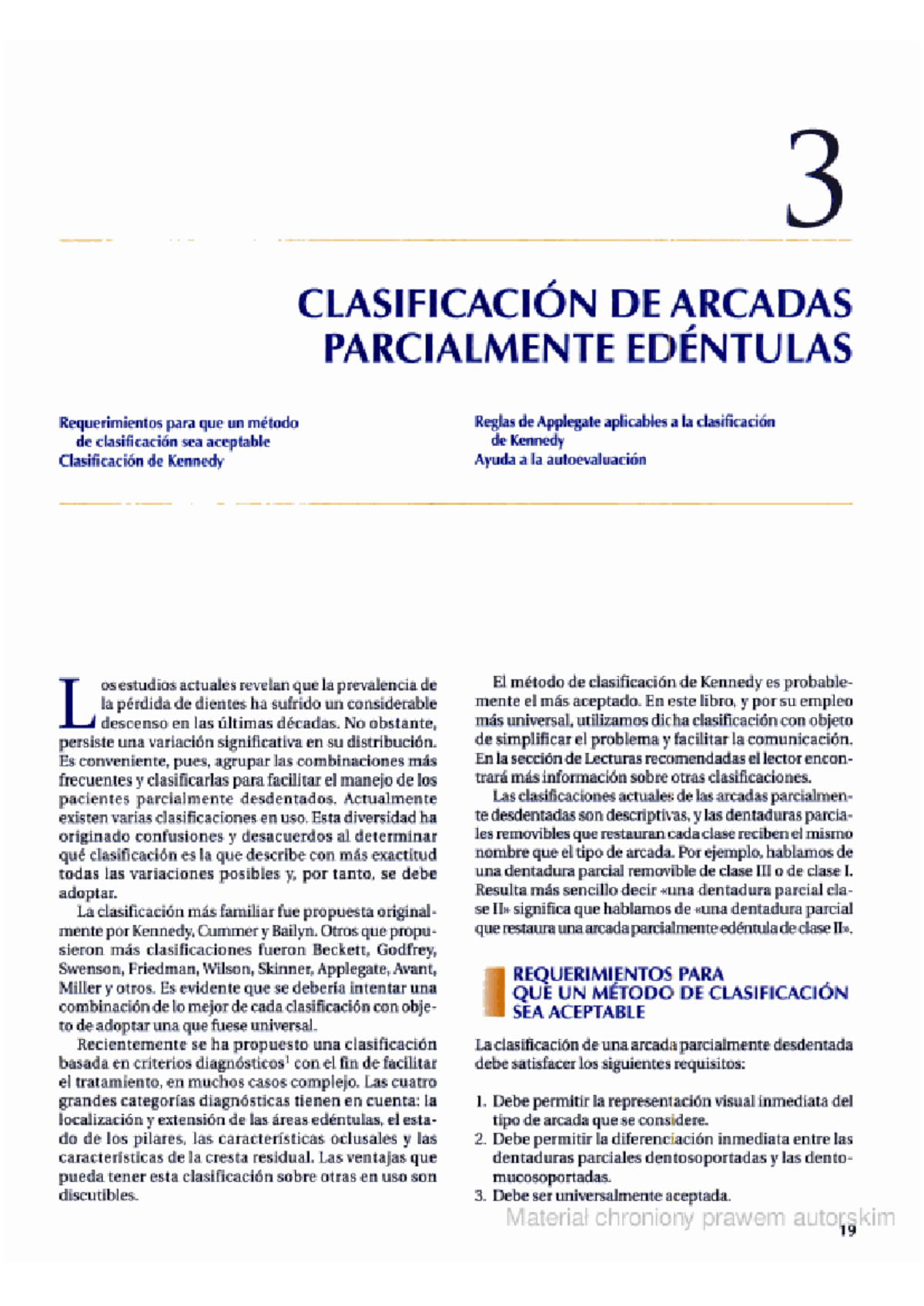 CAP 3 Y 4 - PRÓTESIS PARCIAL REMOVIBLE - 3 CLASIFICACIÓN DE ARCADAS ...