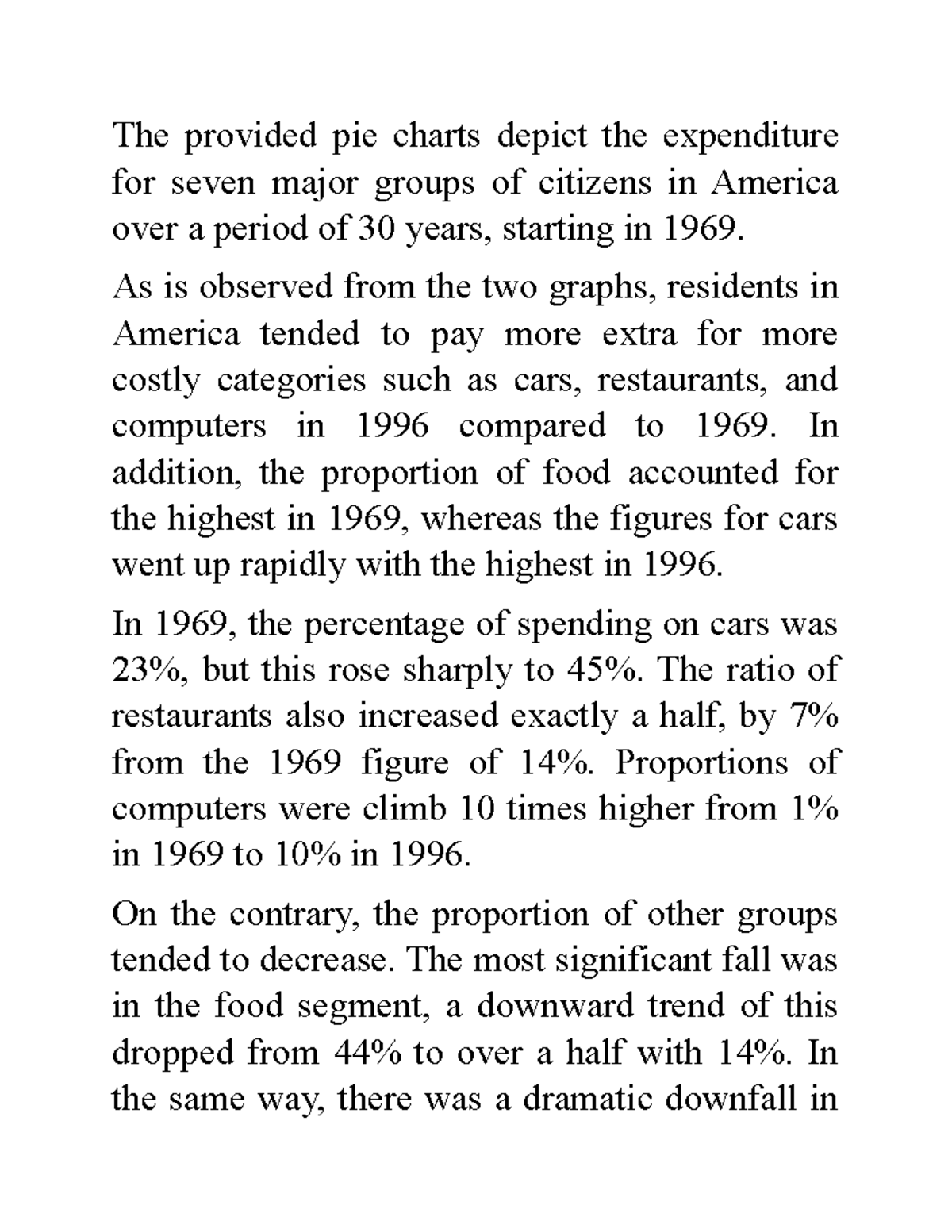 TASK1 - ielts writing task 1 sample - The provided pie charts depict ...