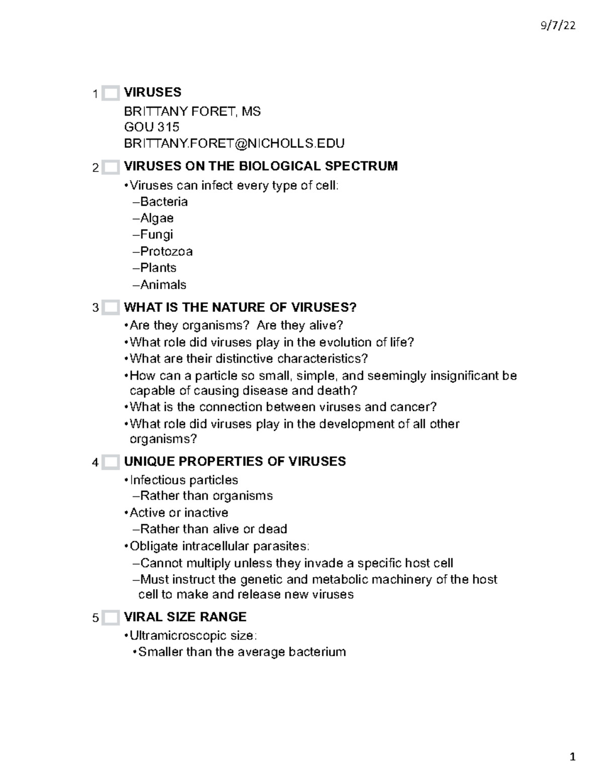 Ch06 lecture - bio 204 - Bio 203. Notes. Ms. Brittney Foret - 9/7/ 1 ...