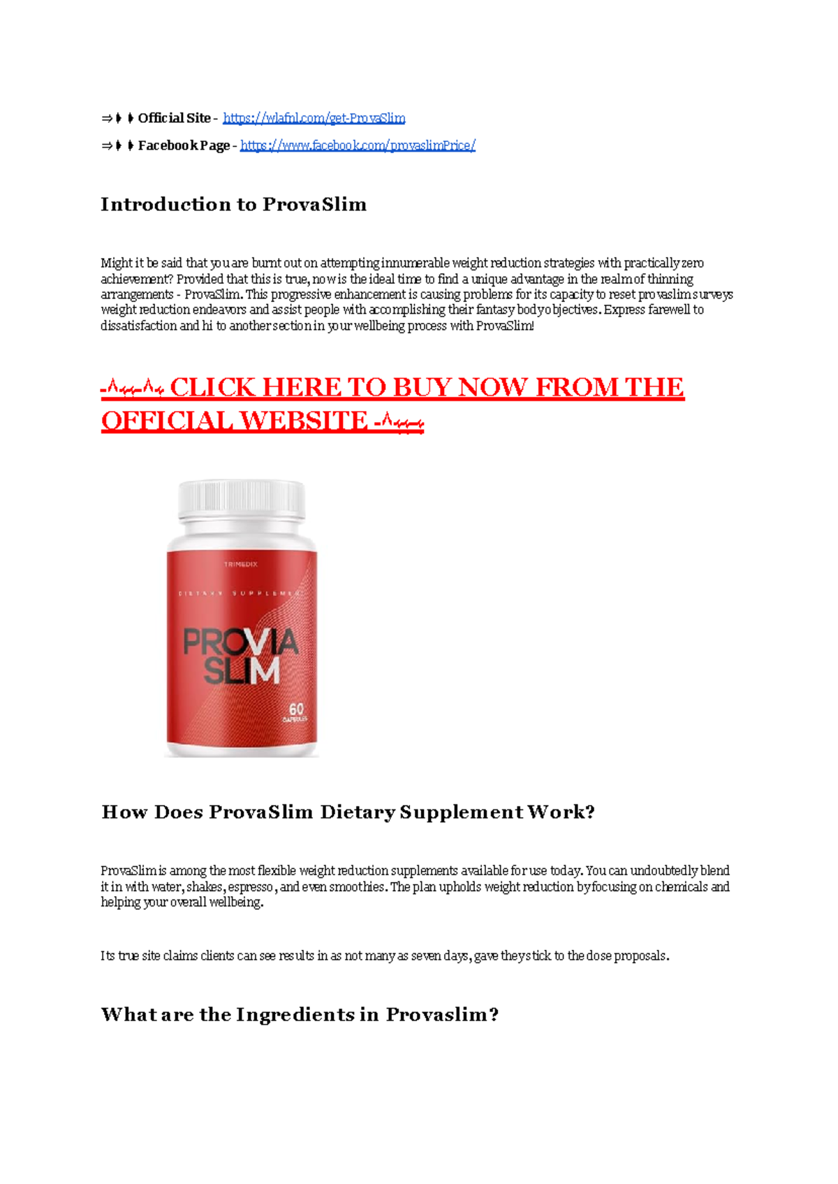 Prova Slim Reviews Ingredients, Benefits and Side Effects - ⇒ Official ...