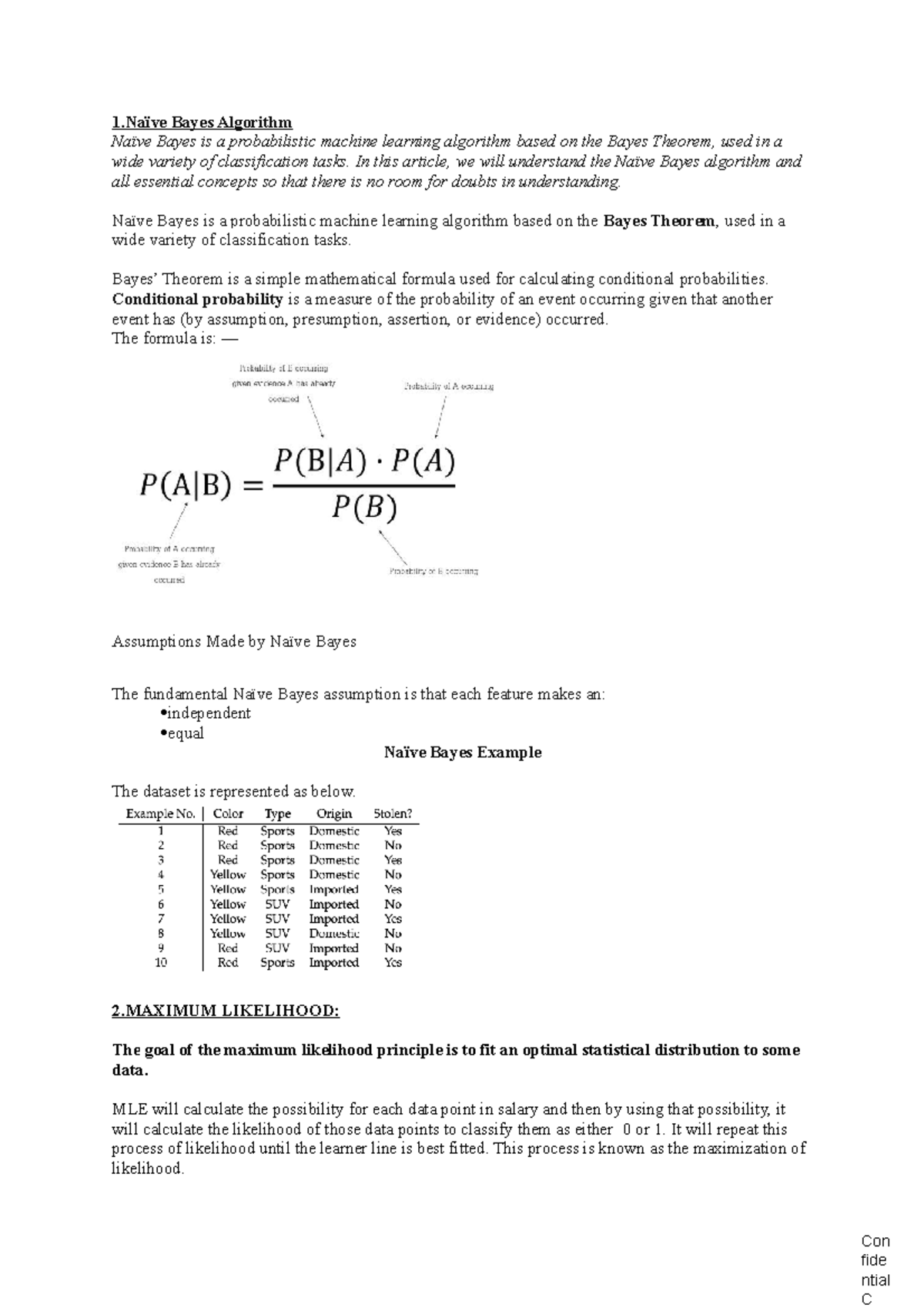Machine learning - In this article, we will understand the Naïve Bayes ...