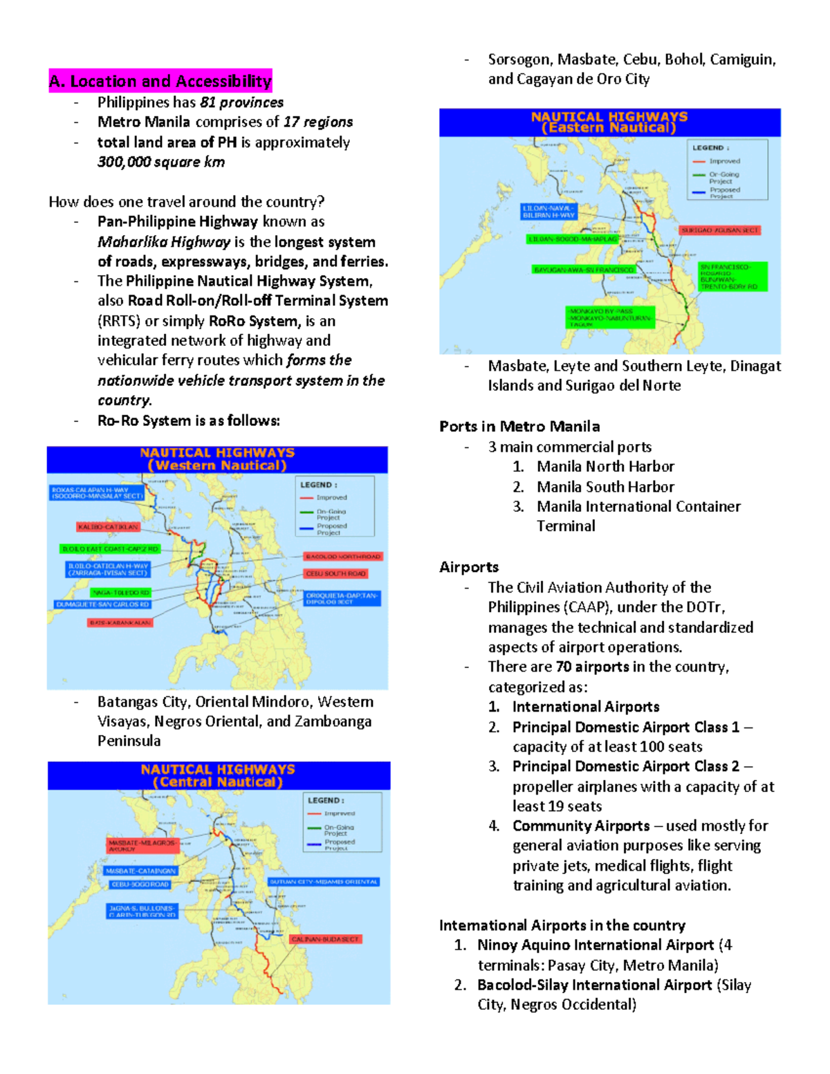 Introduction to PH Culture and Tourism Geography - A. Location and ...