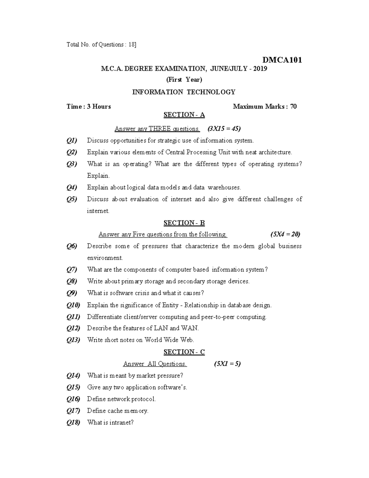 24-1 - Total No. of Questions : 18] DMCA M.C. DEGREE EXAMINATION, JUNE ...