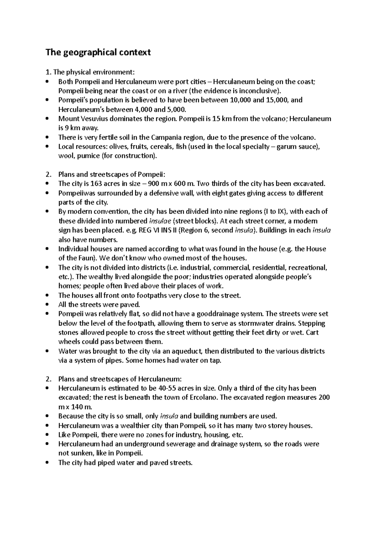 Geographical context - summary - The geographical context The physical ...