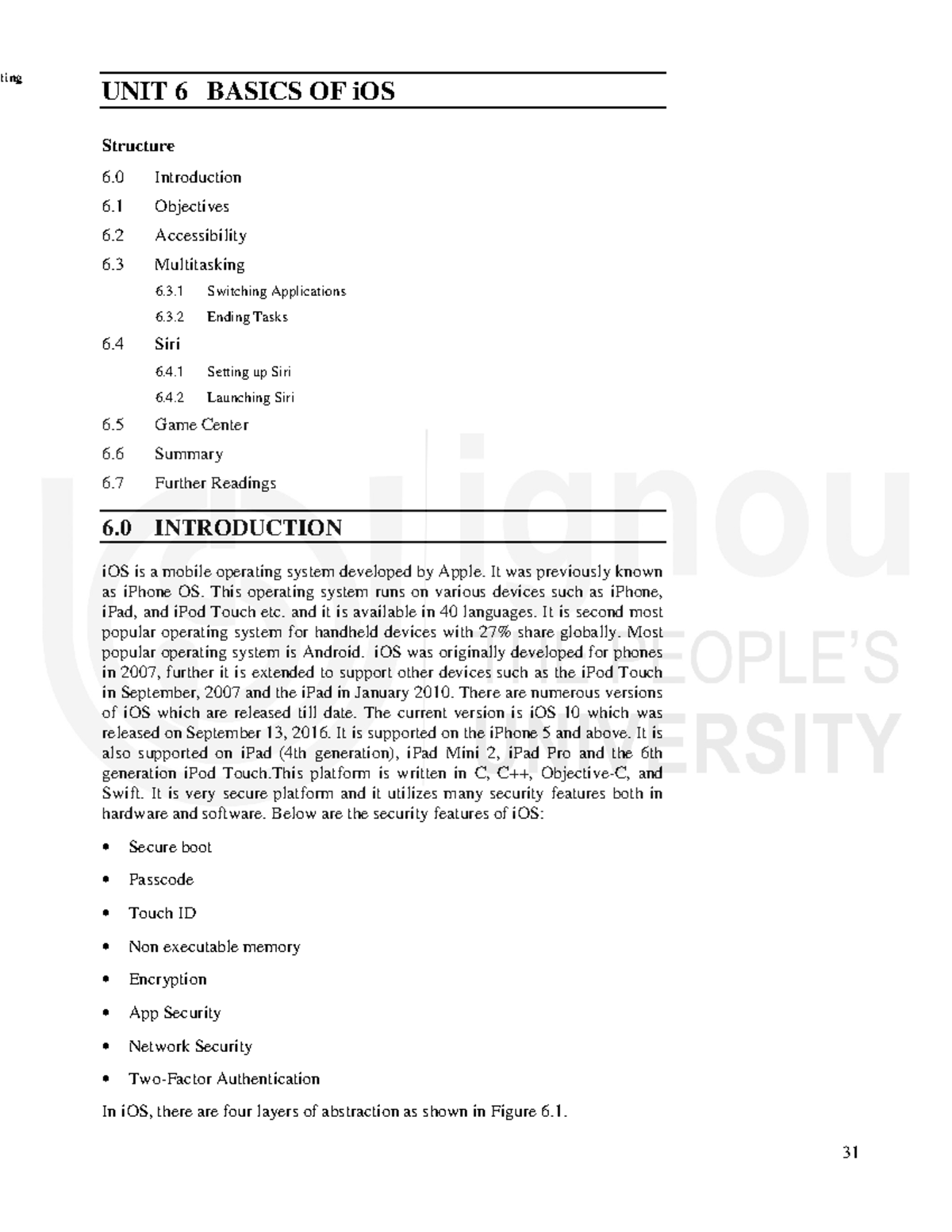 UNIT 6 Basics OF i operating system - Basics of iOS ating UNIT 6 BASICS ...