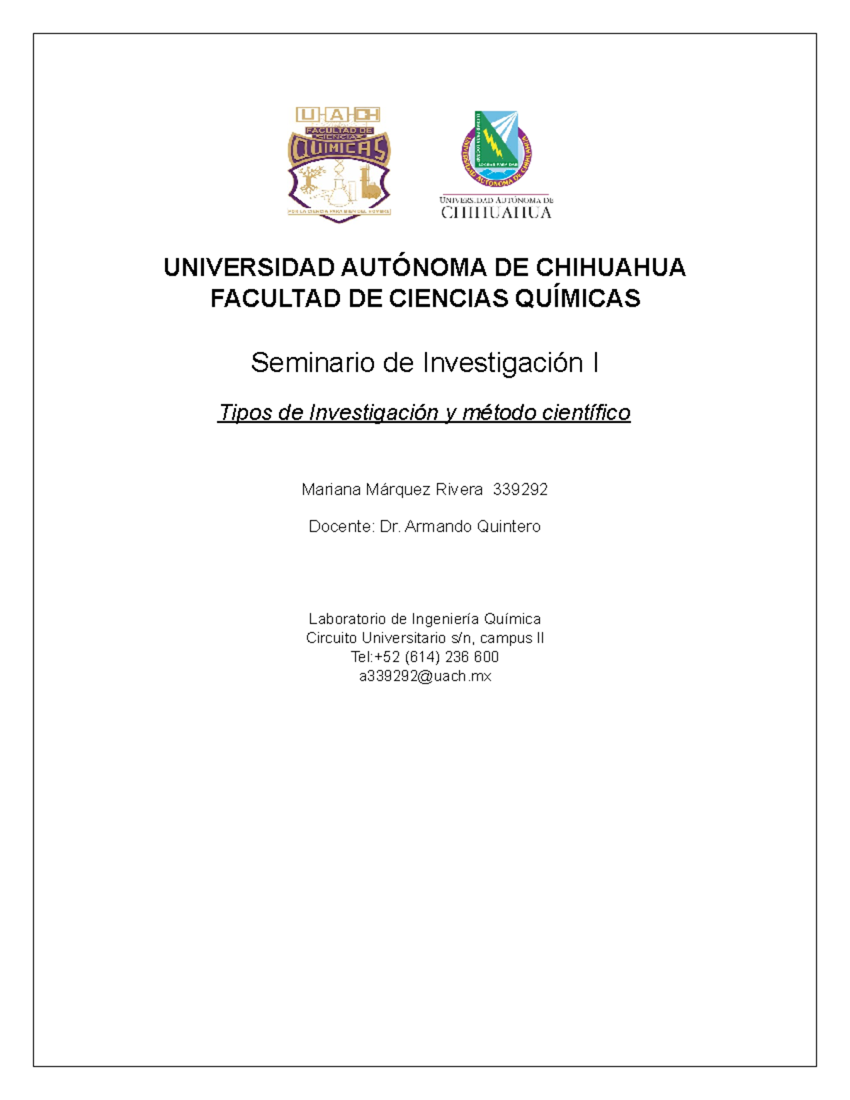Tipos de Investigación y método científico 339292 - UNIVERSIDAD ...