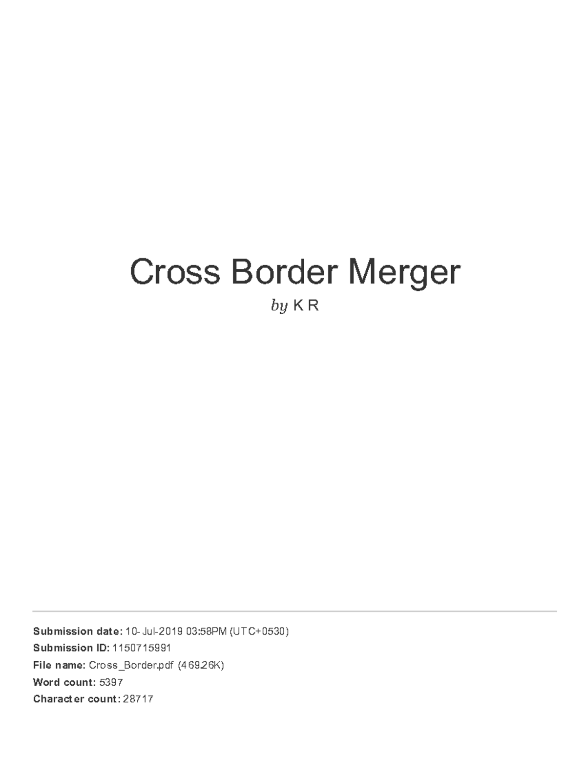 Cross Border Merger - Dr. Krati Rajoria - Cross Border Merger ...