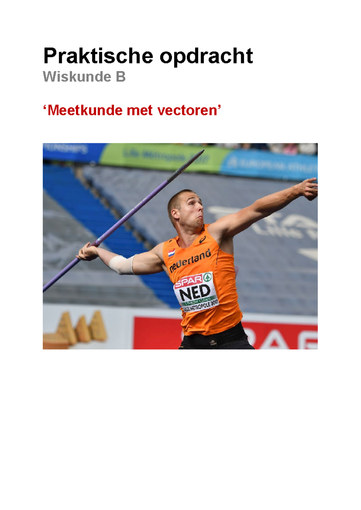 PO - H10 - Meetkunde met vectoren - Praktische opdracht Wiskunde B ...