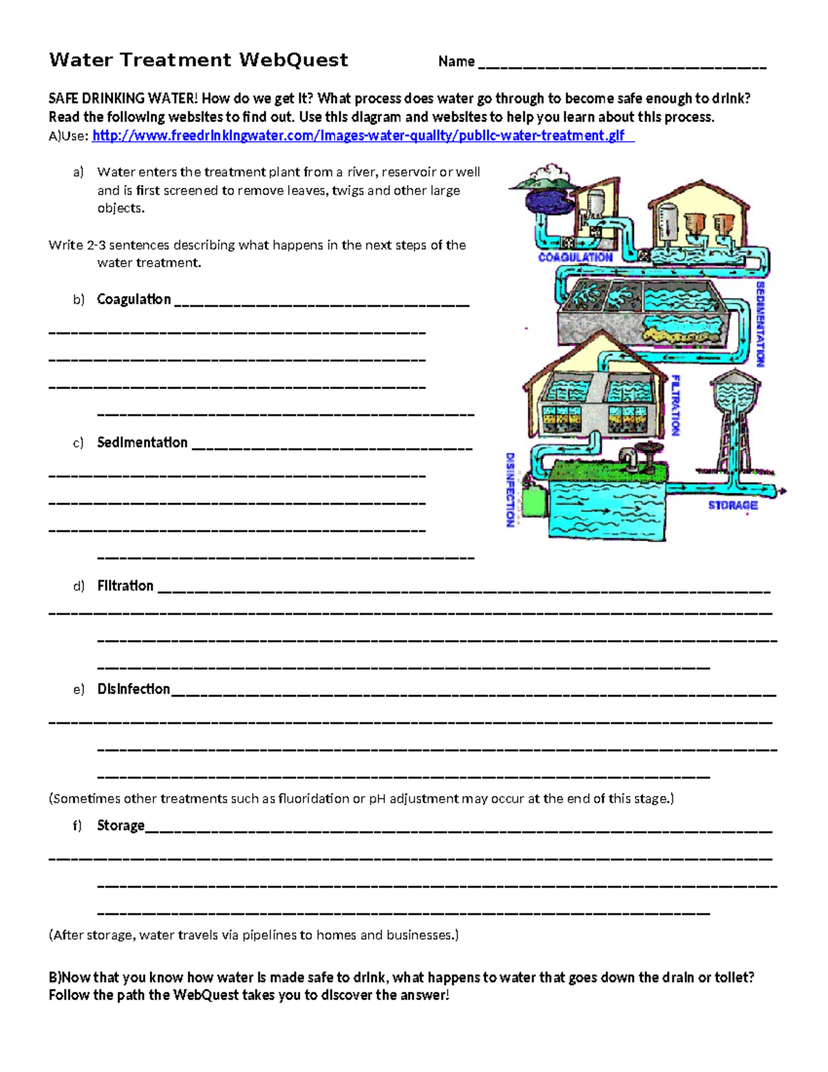 Water-Treatment-Webquest - Water Treatment WebQuest Name