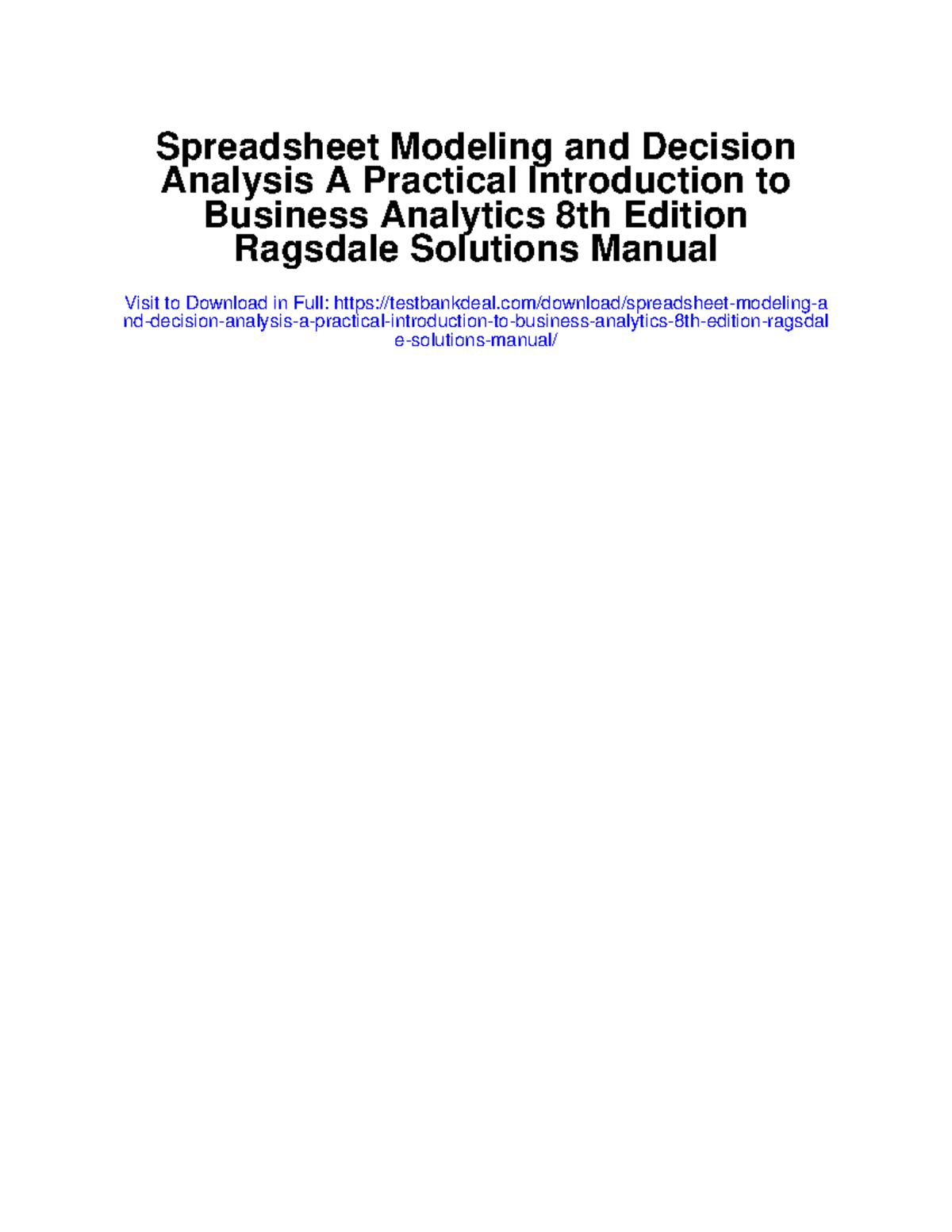 Spreadsheet ch02 - Spreadsheet Modeling and Decision Analysis A Practical Introduction to ...