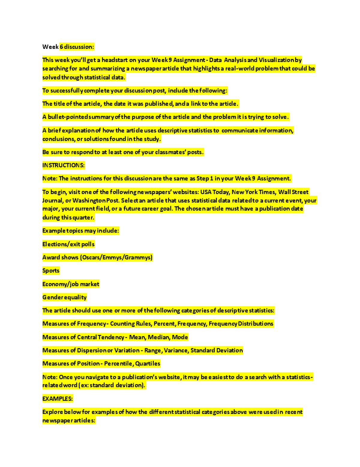 Week6discussion - Week 6 discussion example for MAT210. - Week 6 ...