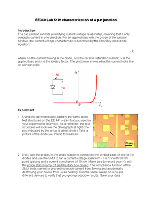 Lab 8 - Mosfet IV measurement - EE340 Lab 8: MOSFET current-voltage ...
