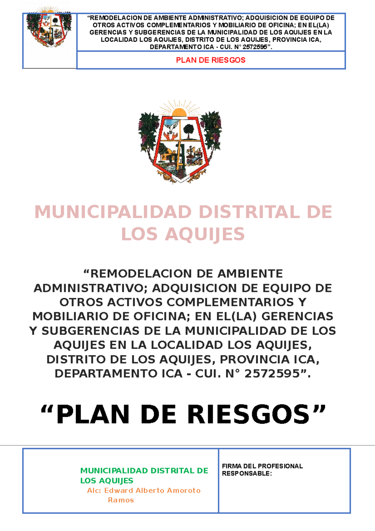 Análisis Detallado de Medida de Riesgo - OTROS ACTIVOS COMPLEMENTARIOS ...