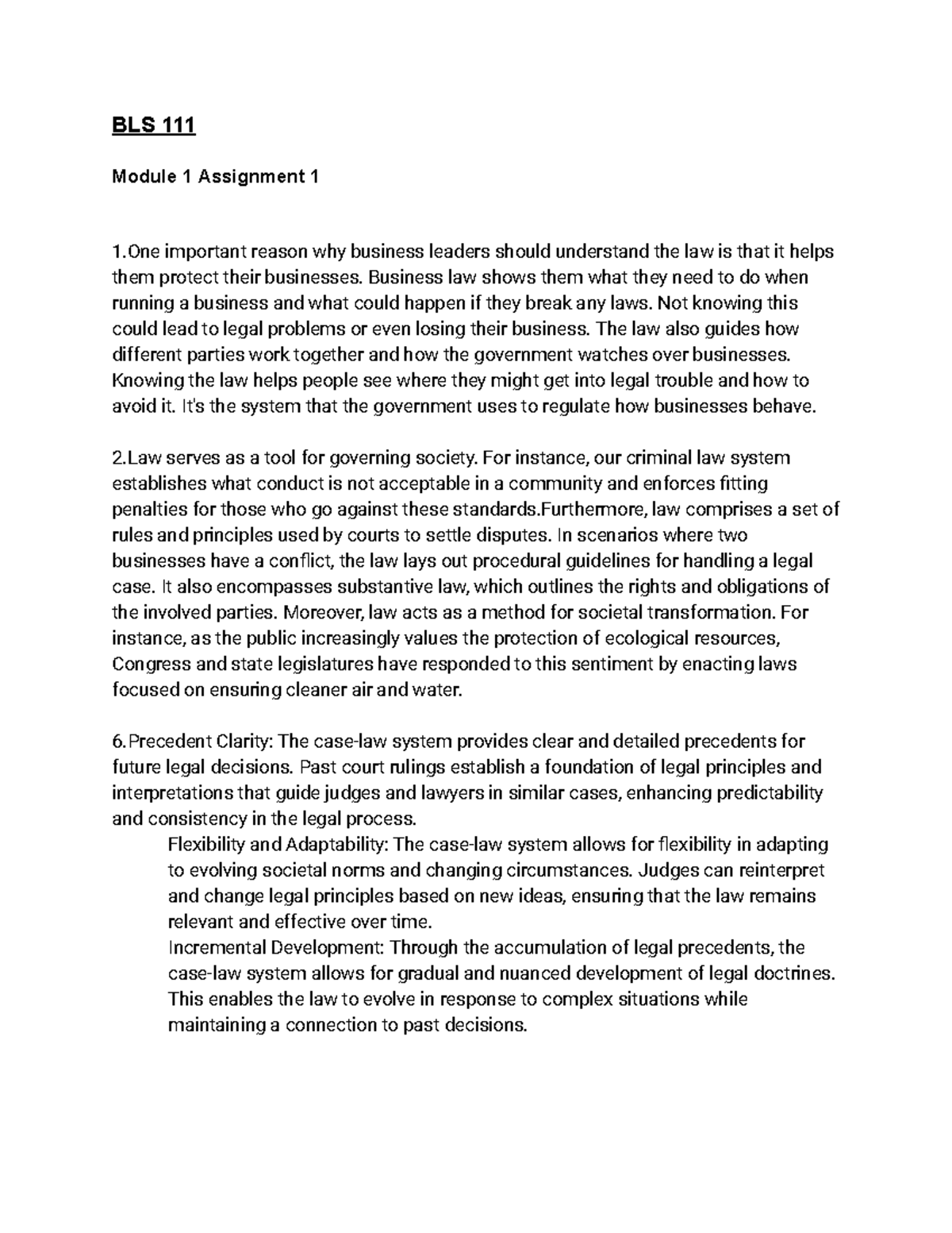 BLS 111 - Module 1 - BLS 111 Module 1 Assignment 1 1 important reason ...