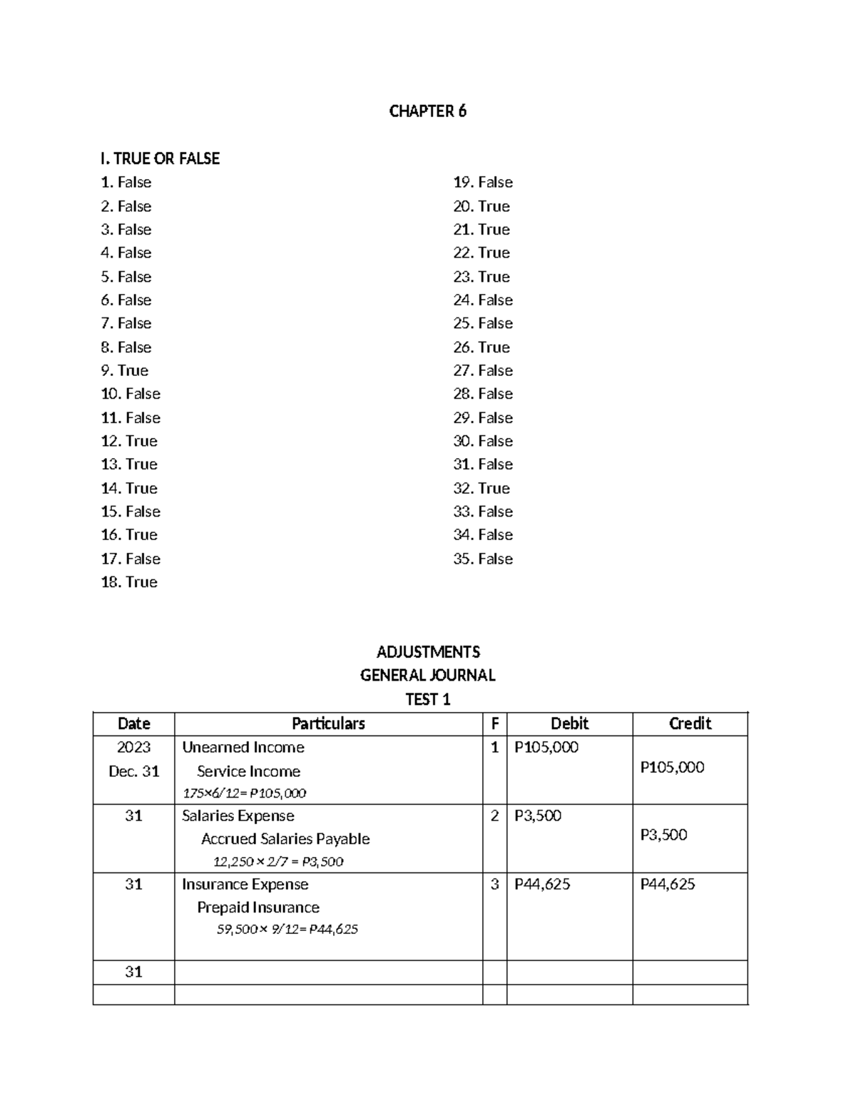 Activity 6 AJE - Adjusting Entries Basic Accounting Answers - CHAPTER 6 ...