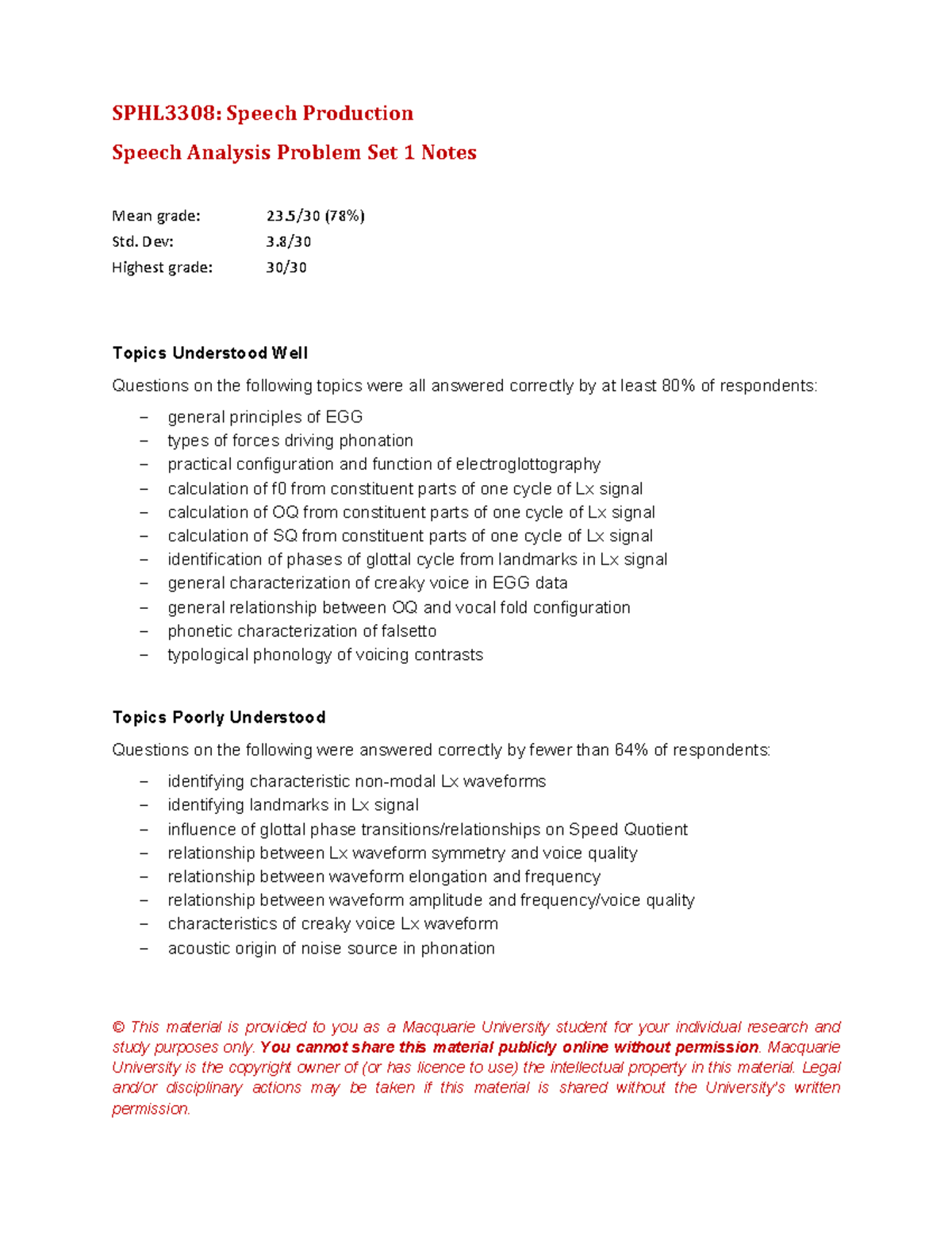 SPHL3308 EGG problem set notes - SPHL3308: Speech Production Speech ...