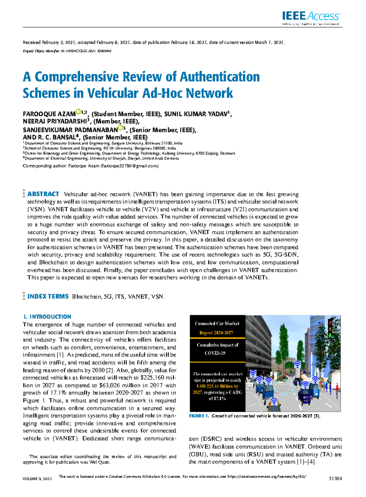 A Comprehensive Review Of Authentication Schemes In Vehicular Ad Hoc Network Received February