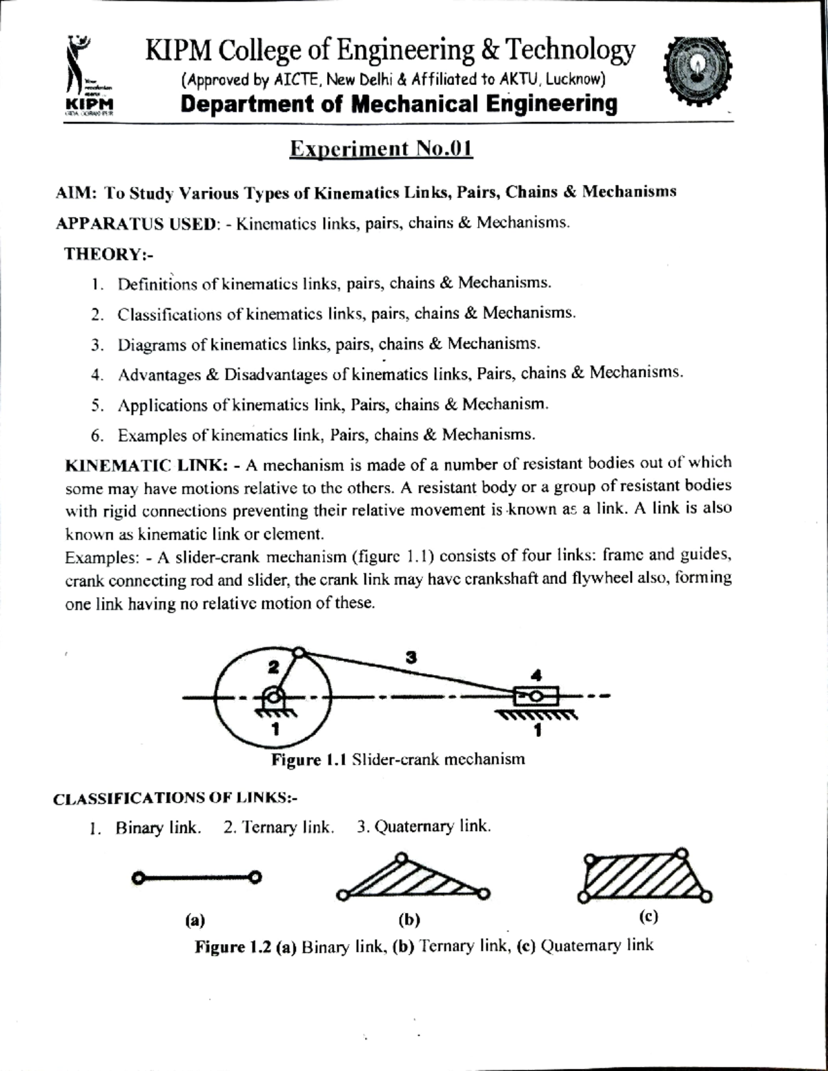 TOM exp - KIPM College of Engineering Technology (Approved AICTE, New ...