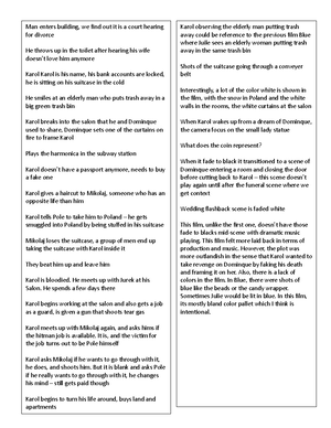 Three Color- Red - Screening notes - Film opens with a lot of jarring ...