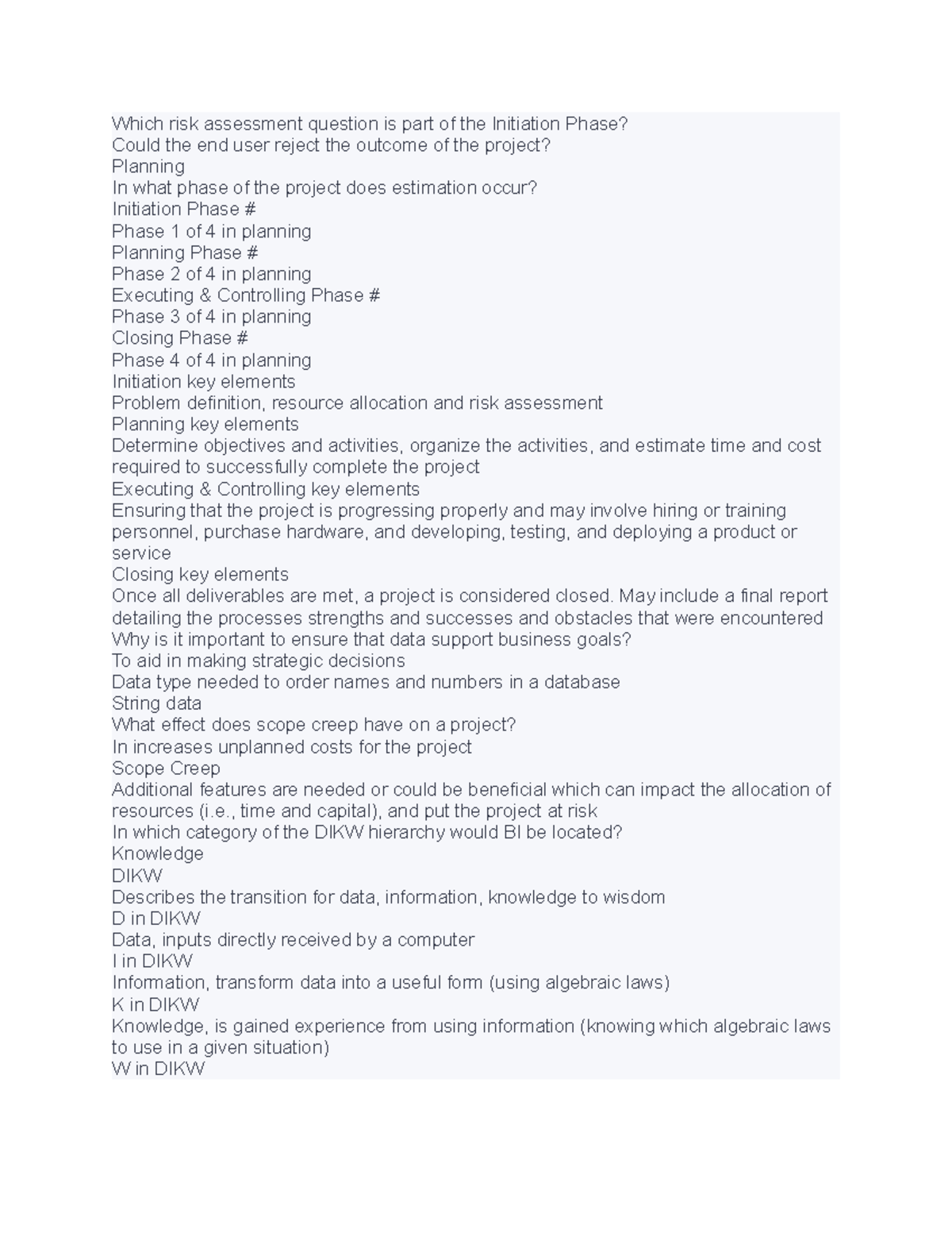 C182 flashcards - Which risk assessment question is part of the ...