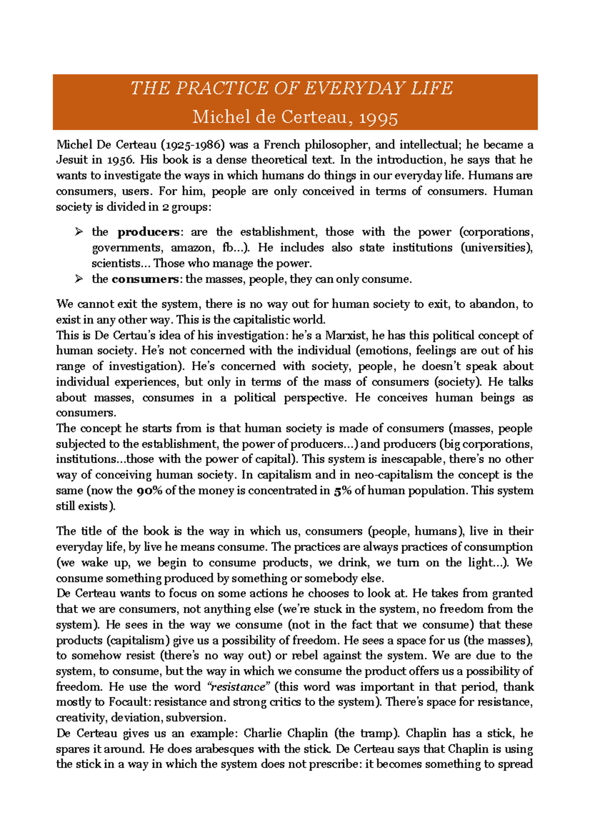 2. Michel de Certau - THE PRACTICE OF EVERYDAY LIFE Michel de Certeau ...
