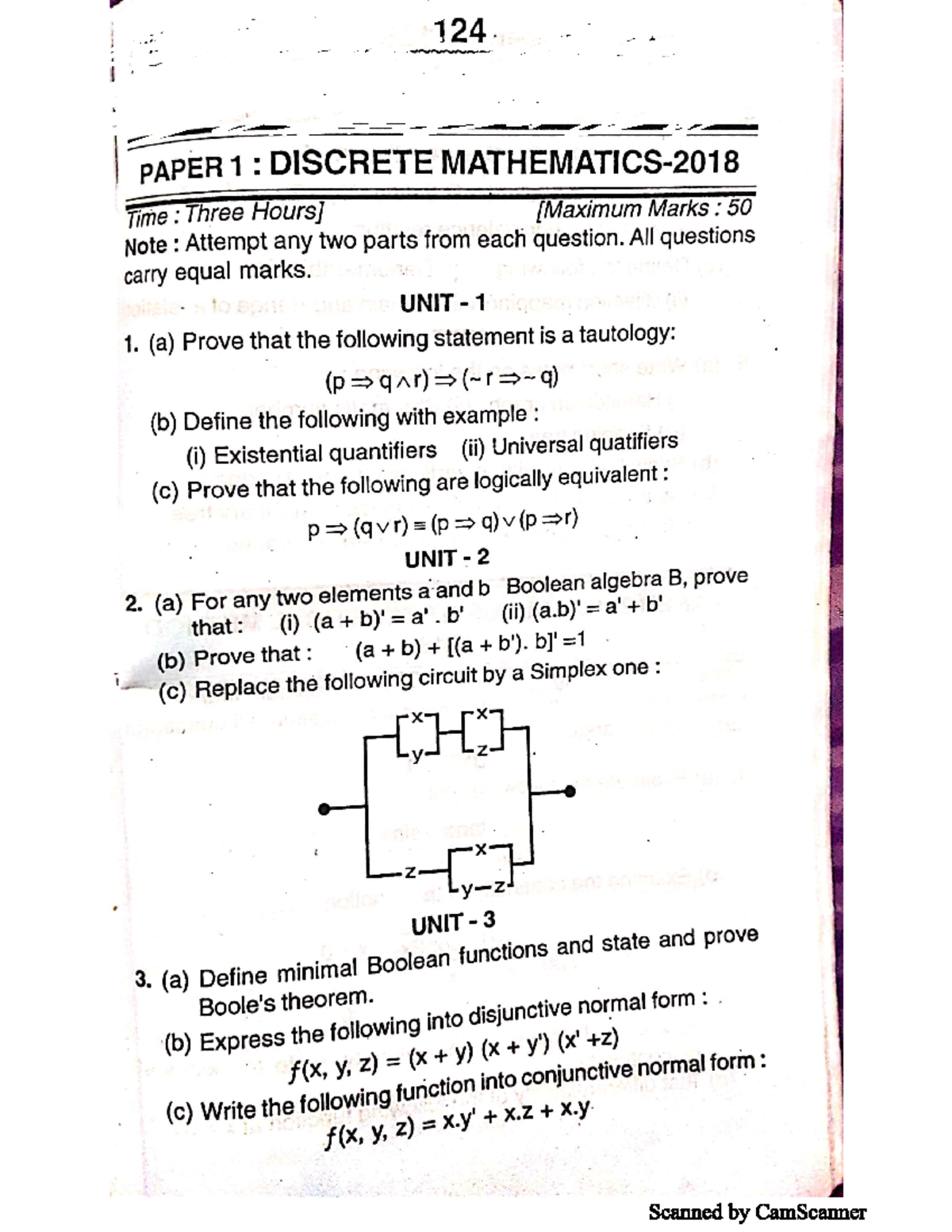 Discrete Mathemetics question paper 2018 - Master Programming ...