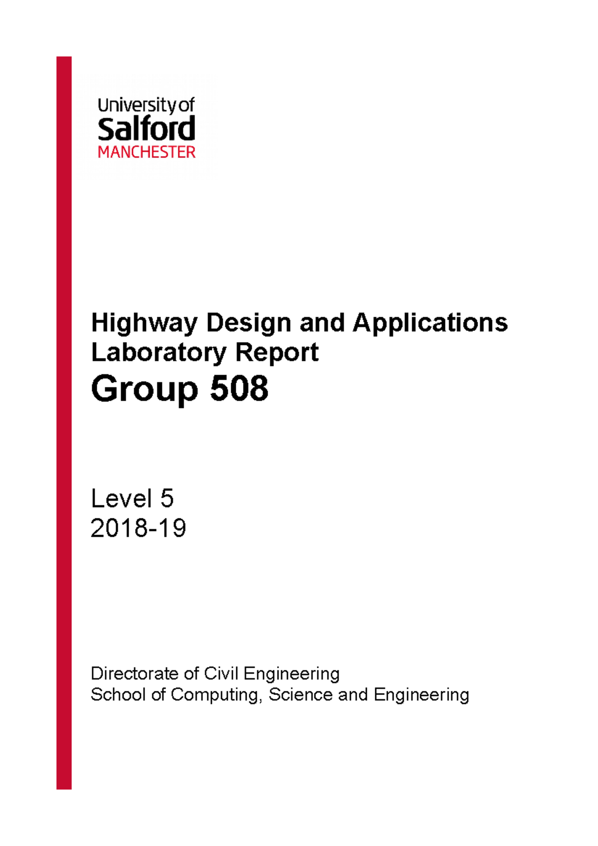 Highways - Laboratory report, highway analysis. - Highway Design and ...