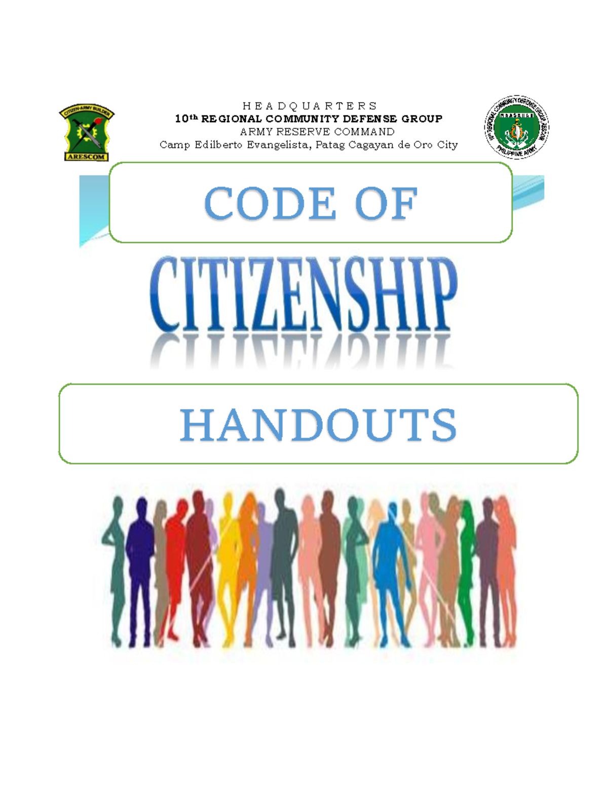 CODE OF Citizenship - None - H E A D Q U A R T E R S 10 th REGIONAL ...