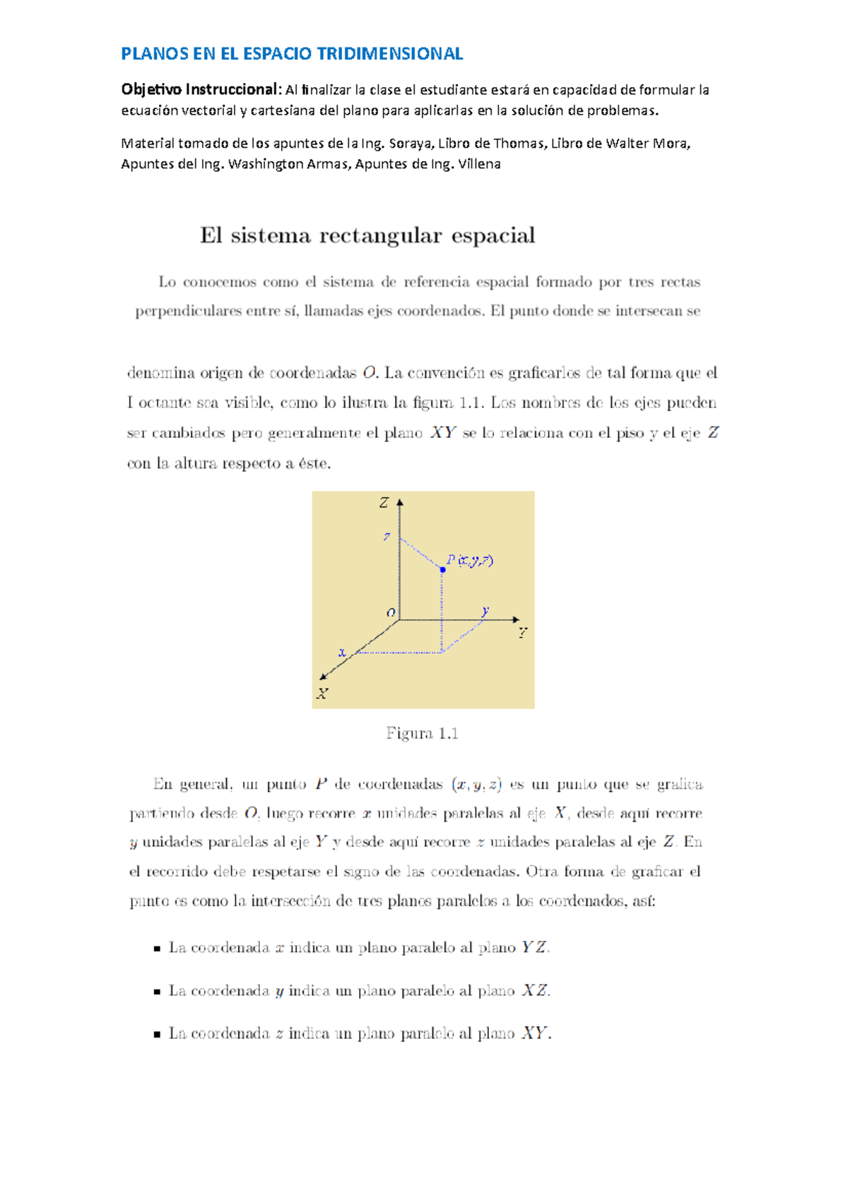 Ecuación del plano y aplicaciones - PLANOS EN EL ESPACIO TRIDIMENSIONAL ...