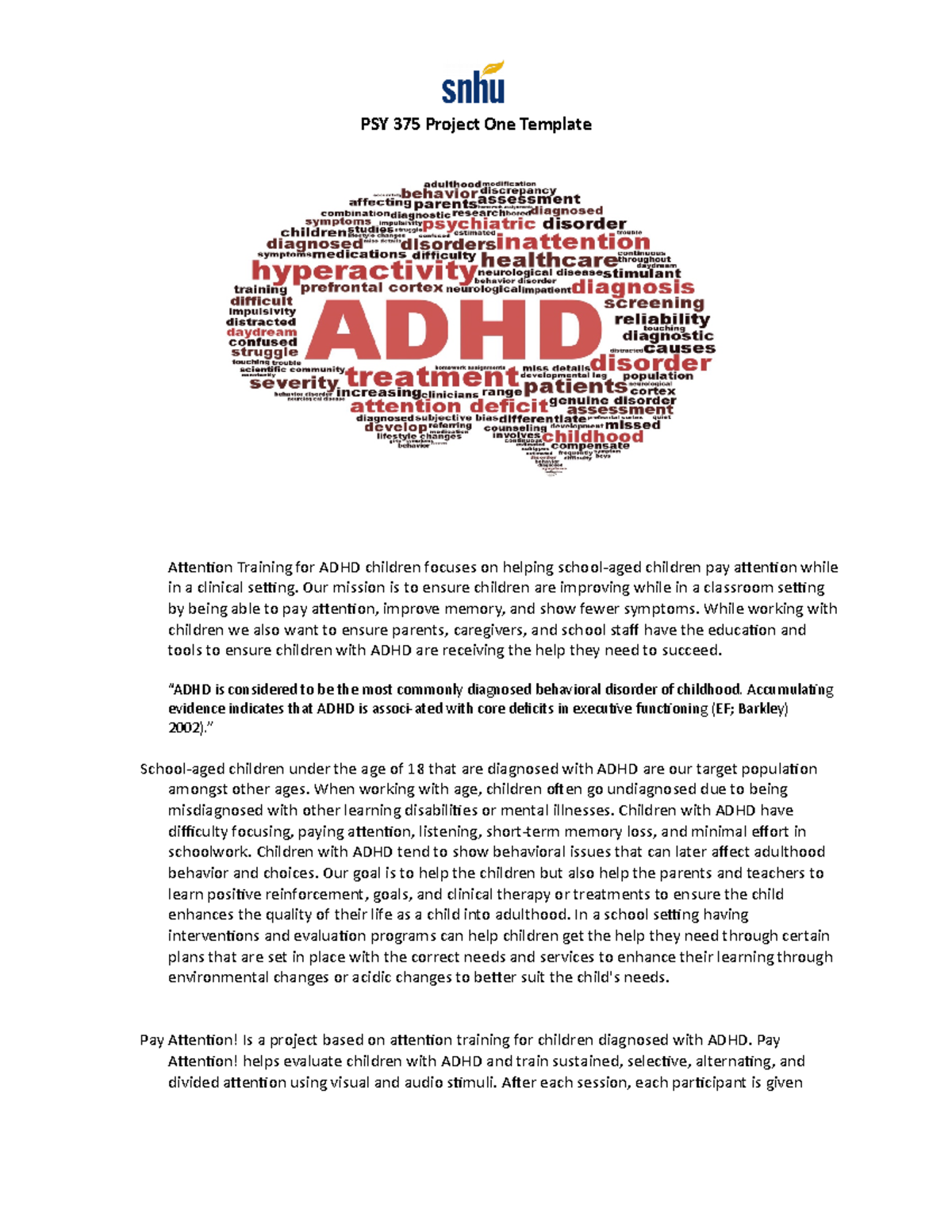 PSY 375 Project One - PSY 375 Project One Template [Insert Title/Name ...