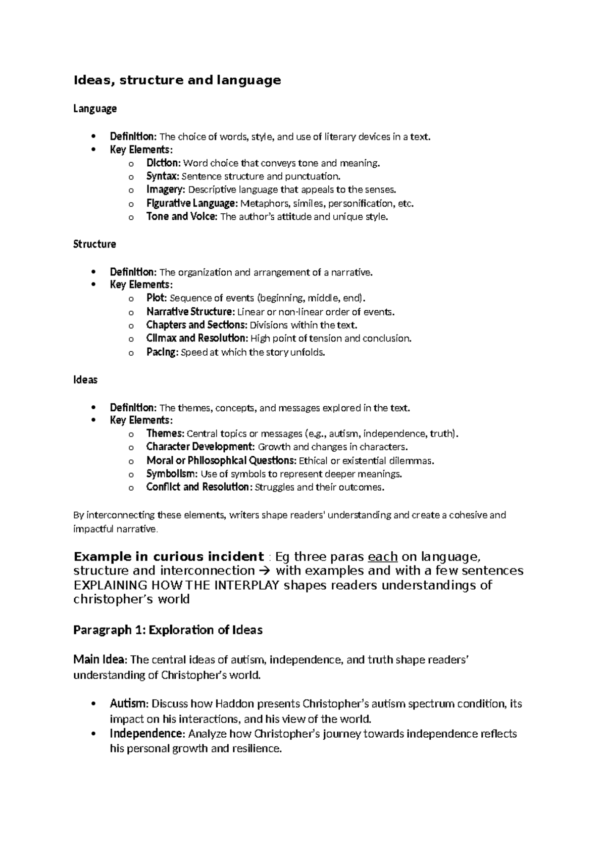 Ideas,structure,language - Ideas, structure and language Language ...