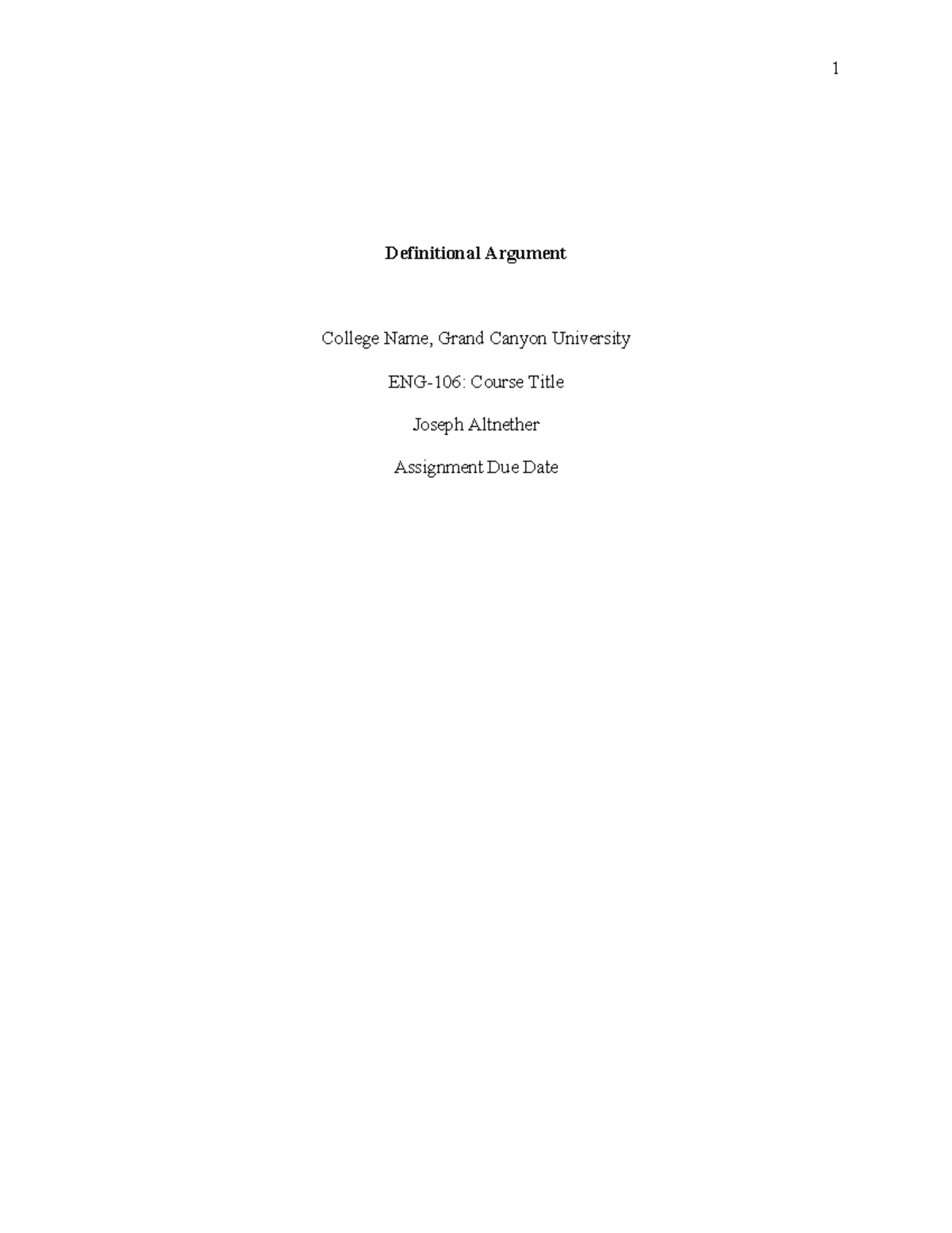 Definitional Argument - Definitional Argument College Name, Grand ...
