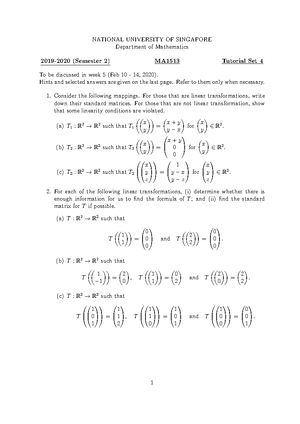 Tutorial Set 4 solutions - NATIONAL UNIVERSITY OF SINGAPORE Department ...