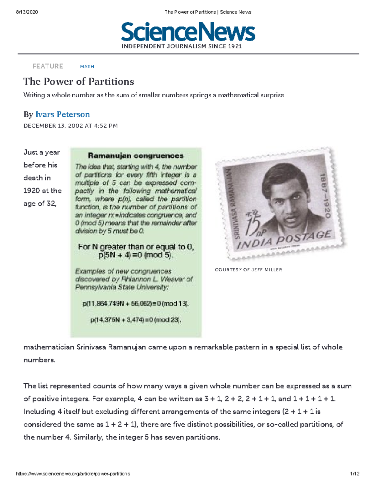 Case Study Unit1 Powerof Partitions - COURTESY OF JEFF MILLER FEATURE ...
