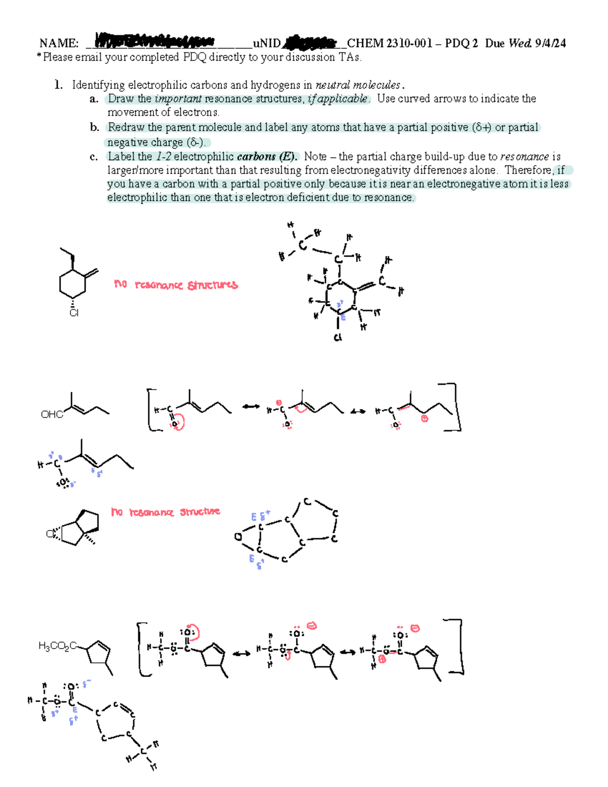 PDQ 2 - PDQ 2 - NAME: ____________________________uNID___________CHEM ...