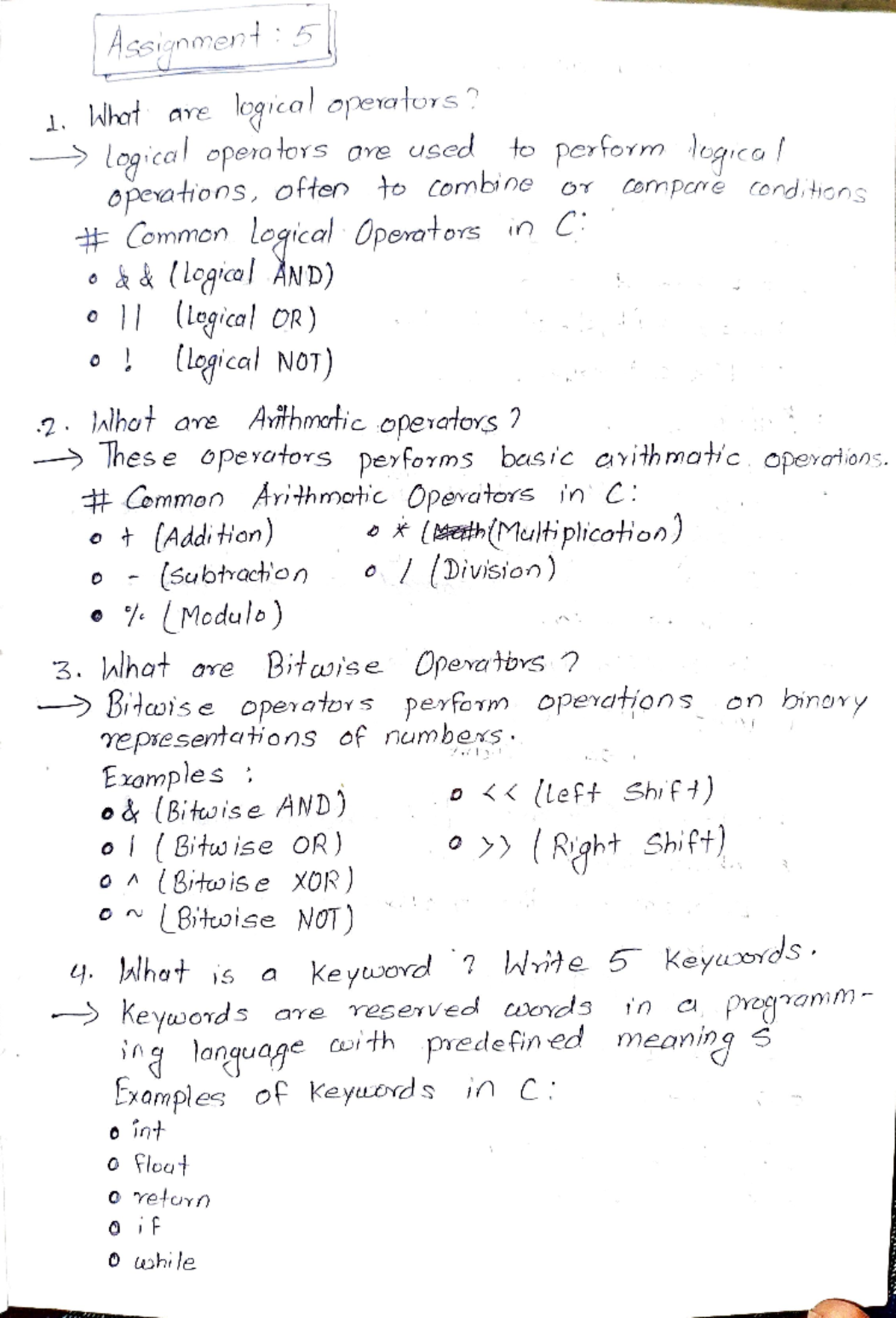 PST Assignment 05 - tgh - Assignment : 5 1. What are logical operators ? logical operators are ...