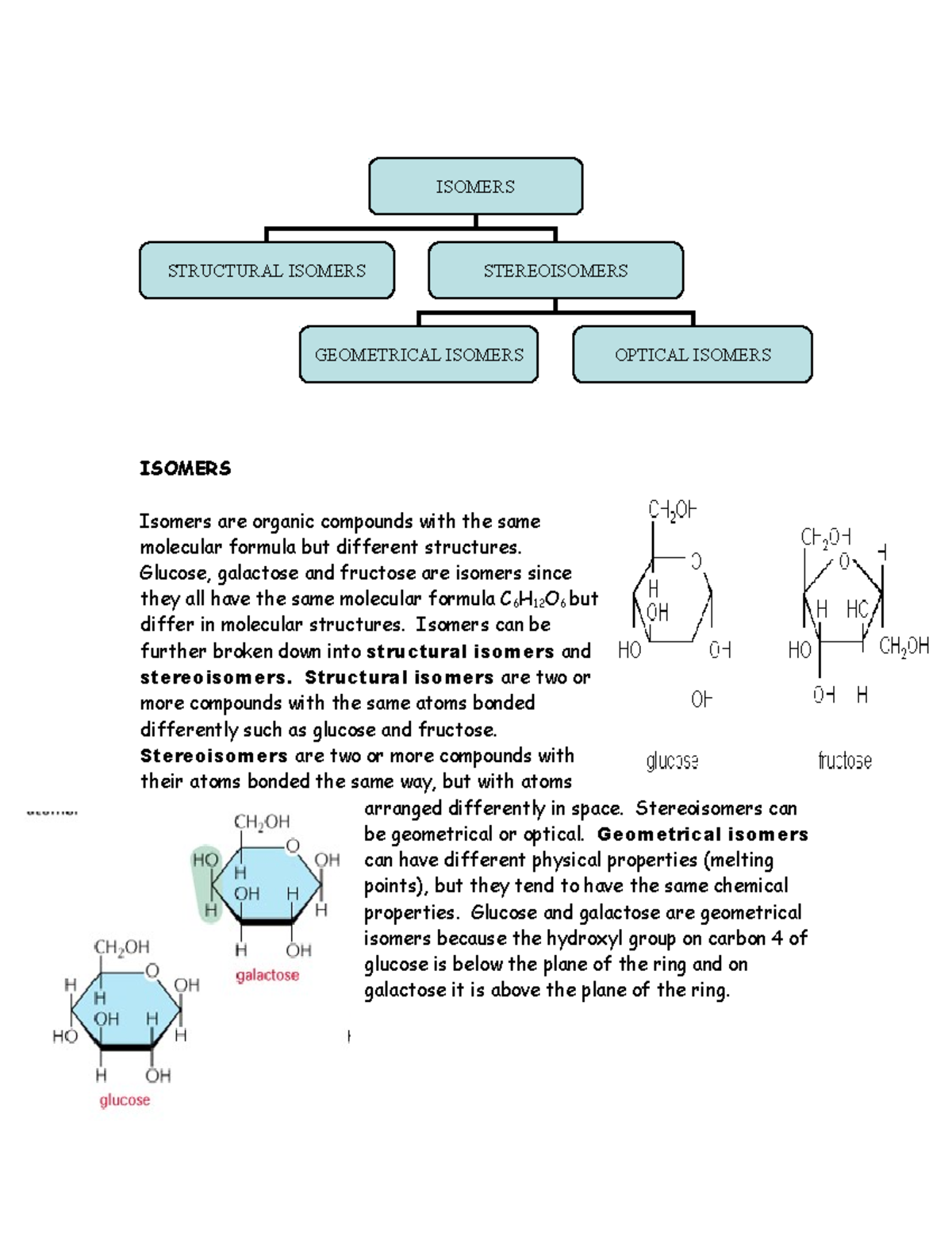 Isomers - Lecture notes 1 - ISOMERS Isomers are organic compounds with ...