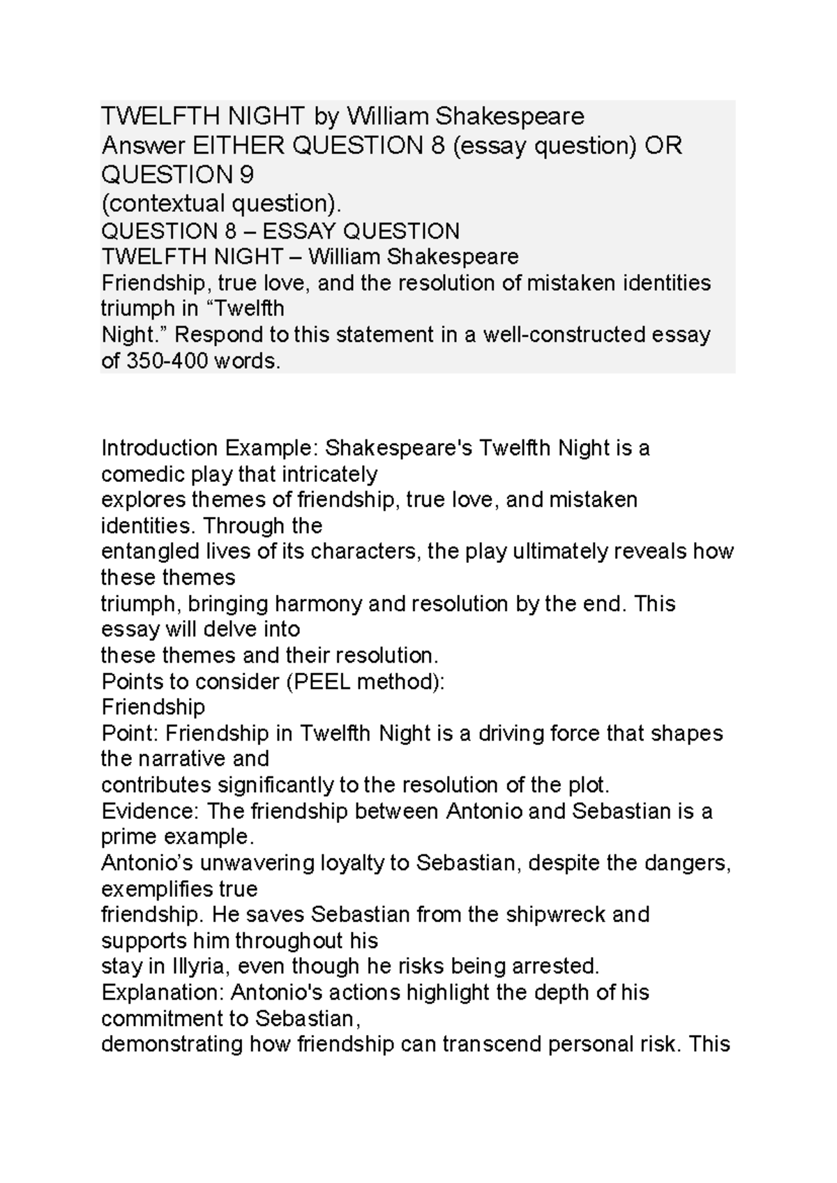 Twelfth Night by William Shakespeare - TWELFTH NIGHT by William ...