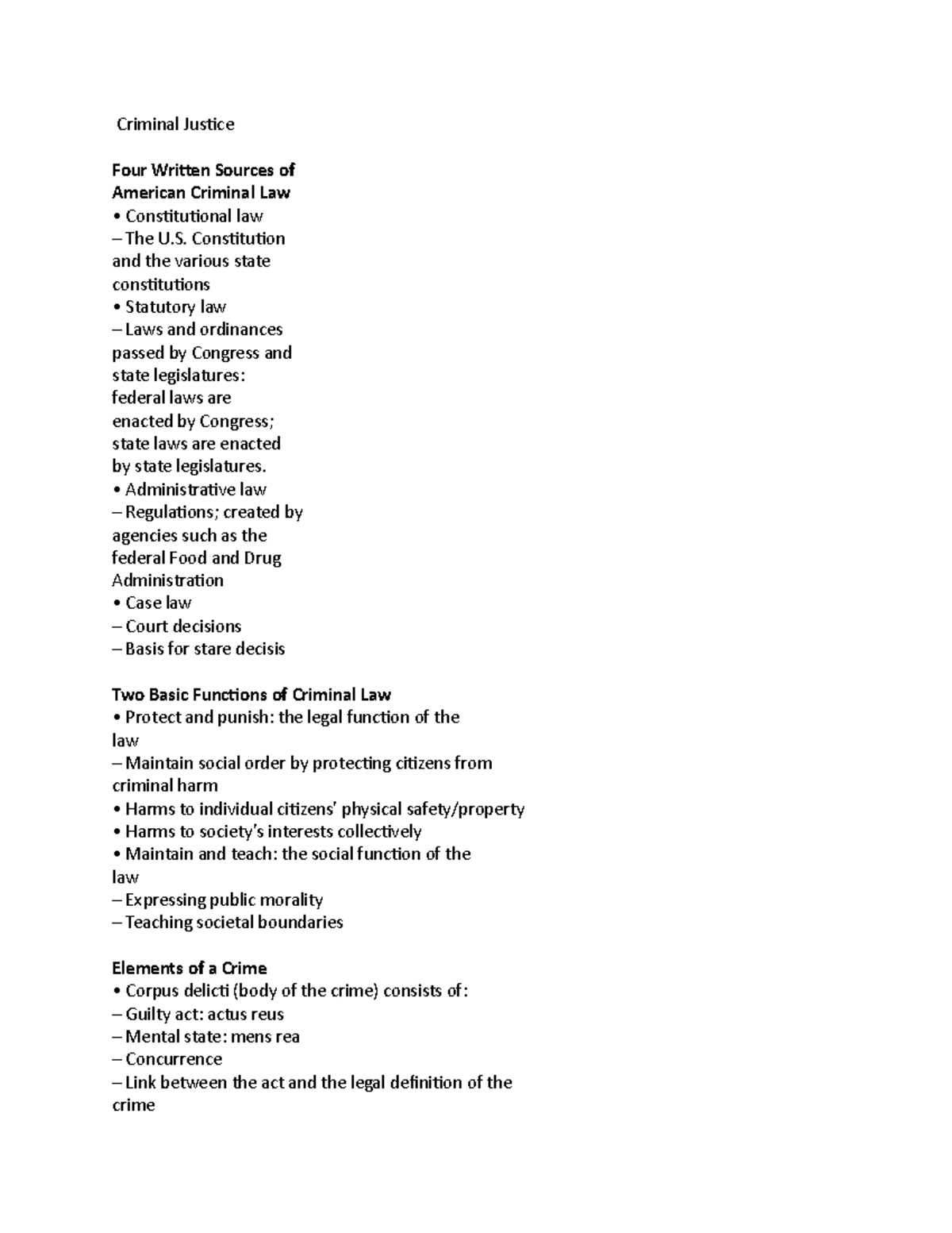 Criminal Justice 101 Lecture Notes - Criminal Justice Four Written ...