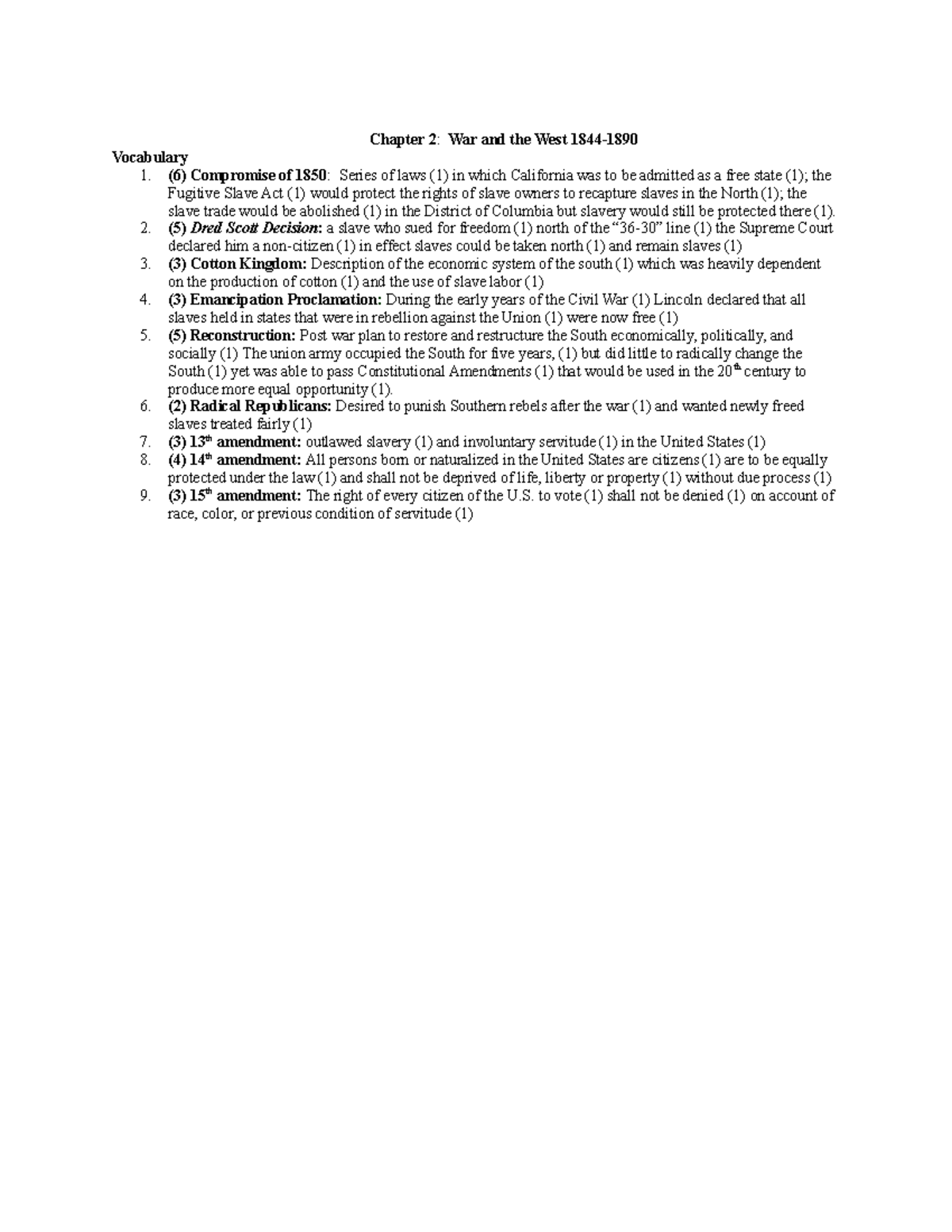 US History - Chapter 2 Vocabulary - Chapter 2: War and the West 1844 ...