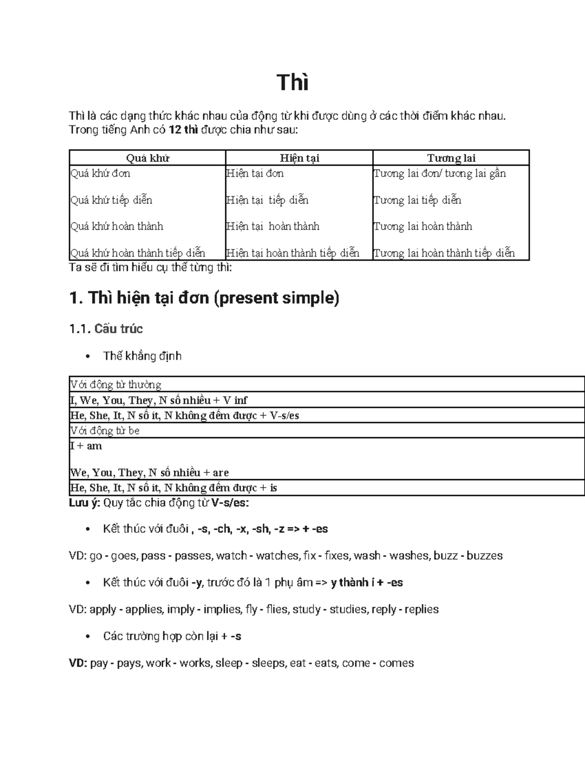 Thì - thi - Thì Thì là các dạng thức khác nhau của động từ khi được ...