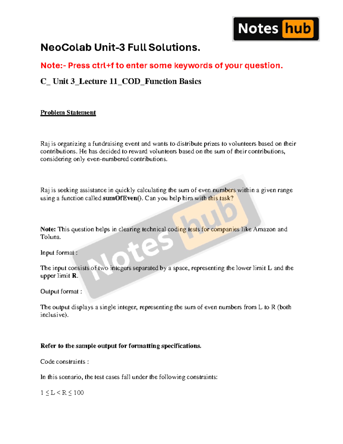 UNIT 3 Neo Colab Solution - NeoColab Unit-3 Full Solutions. Note:- Press ctrl+f to enter some ...