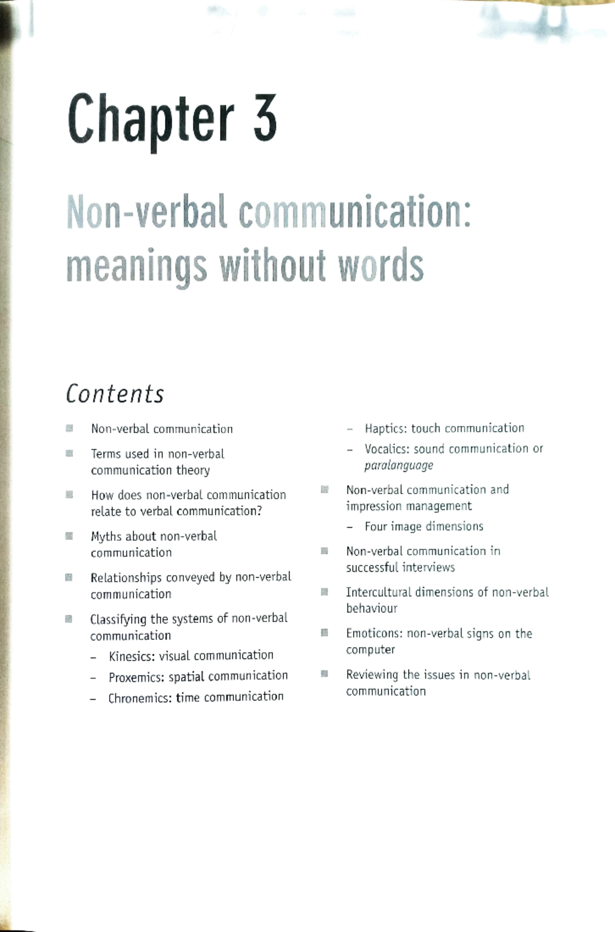Chapter 3 - Note - Chapter 3 communication: meanings without words Contents communication ...