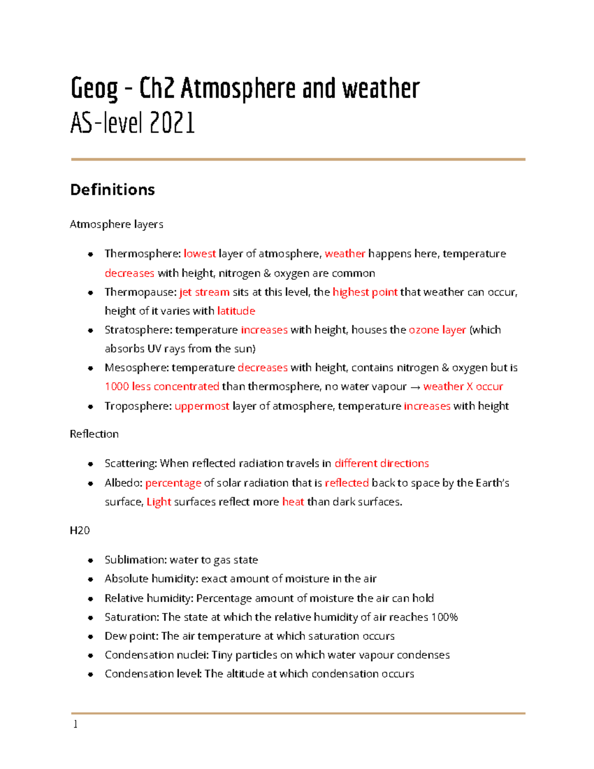 Geog - Ch2 Atmosphere and weather - Geog - Ch2 Atmosphere and weather ...