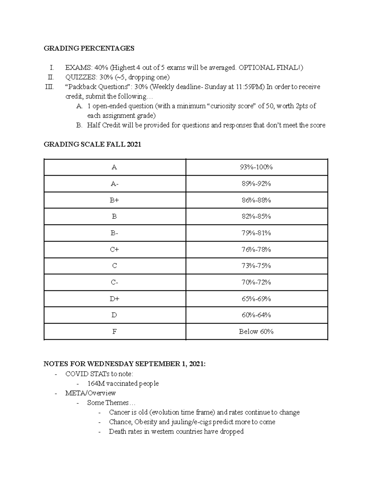 Microbiology Notes FALL 2021 GRADING PERCENTAGES I EXAMS 40 microbiology-notes-fall-2021-grading-percentages-i-exams-40